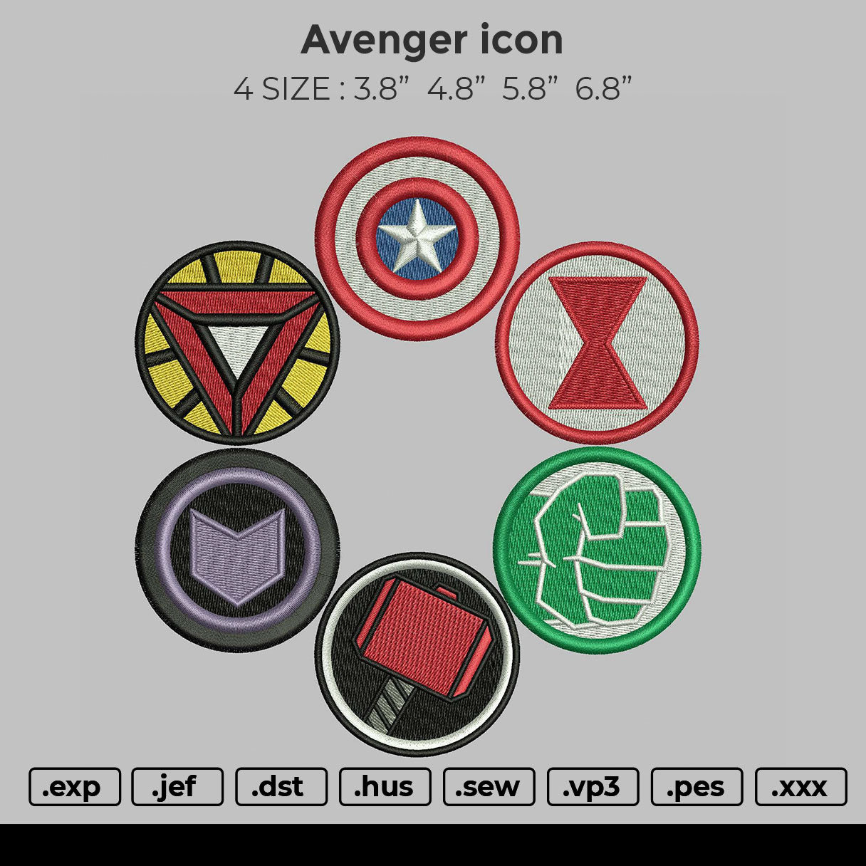 Avenger Icon Embroidery – embrostudio