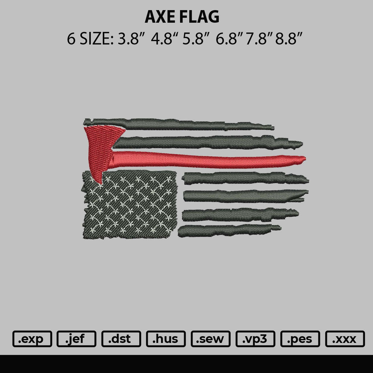 Axe Flag Embroidery File 6 sizes – embrostudio