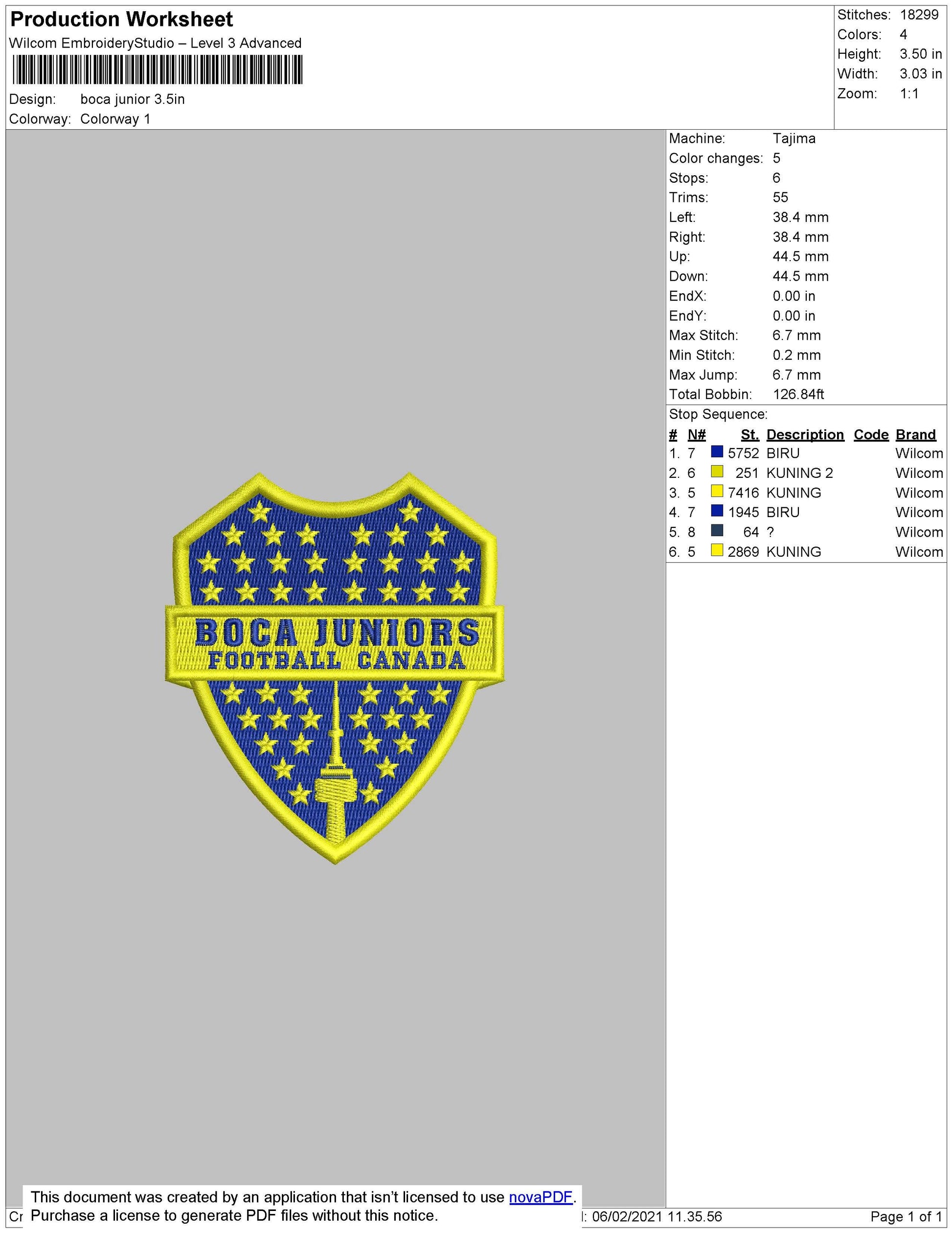 boca junior embroidery – embrostudio