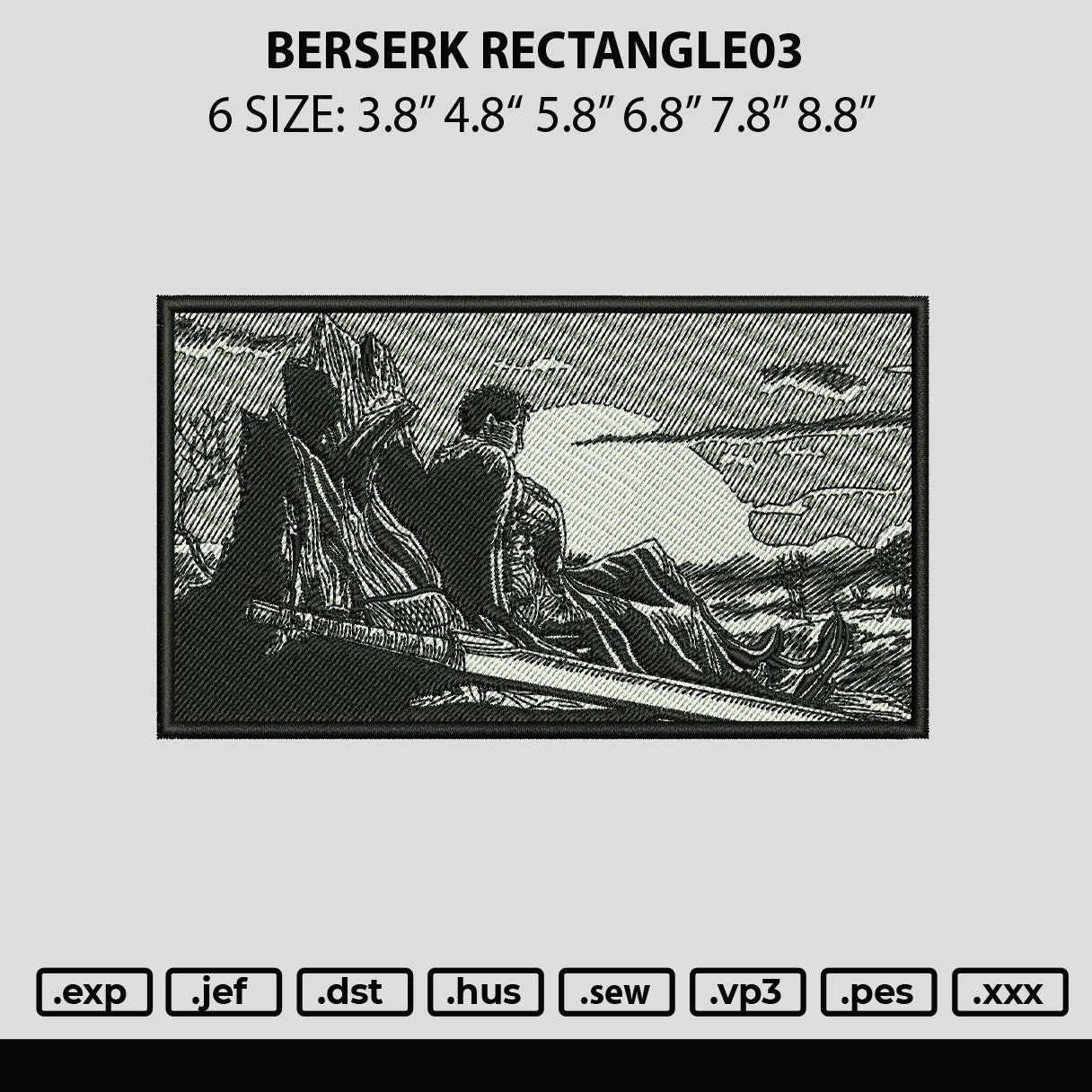 Berserk Rectangle03 Embroidery File 6 sizes – embrostudio