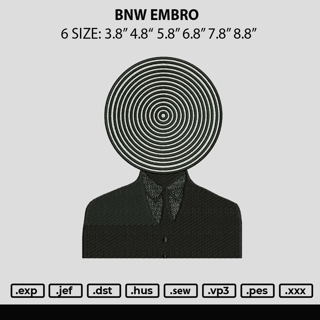 Bnw Embro Embroidery File 6 sizes – embrostudio