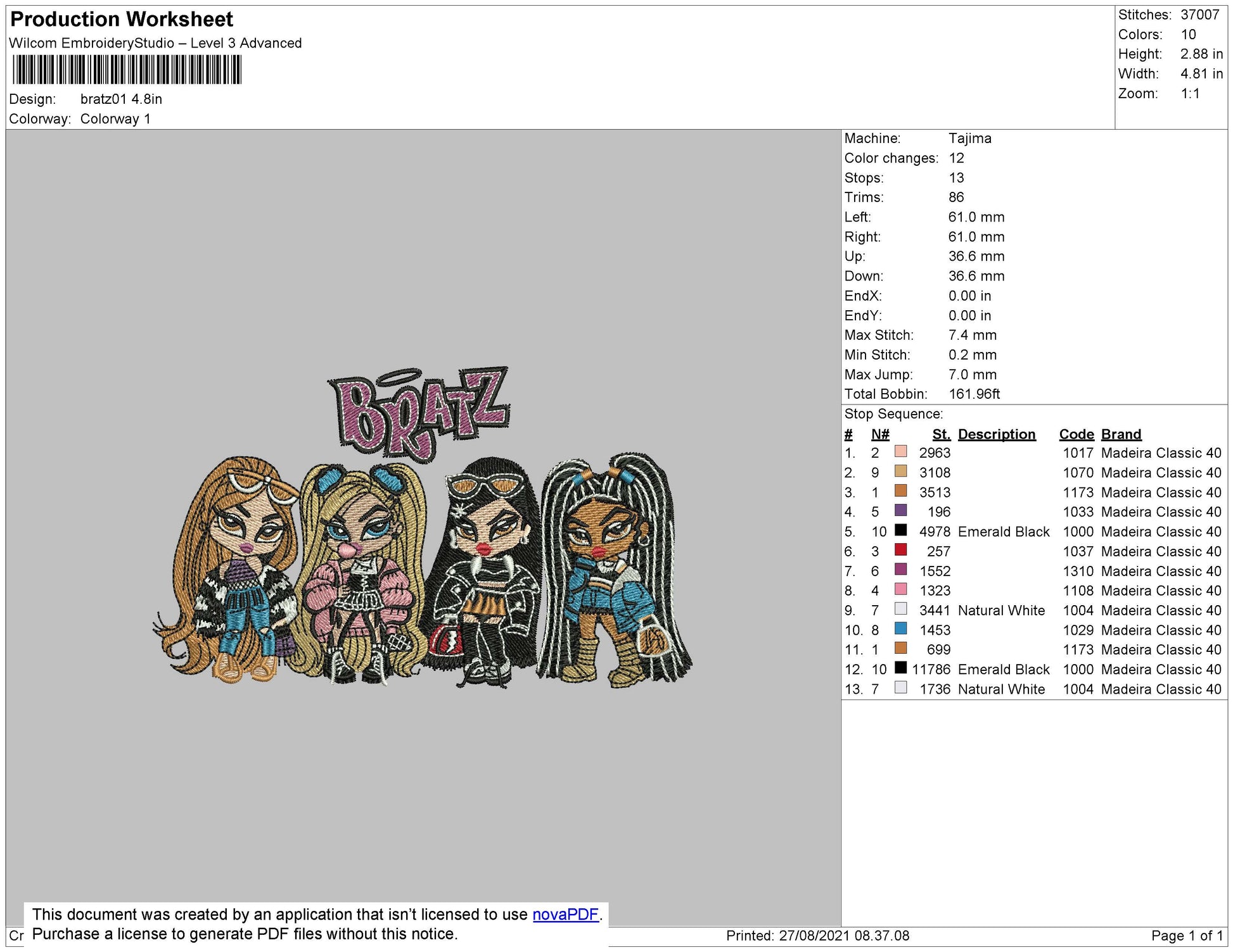 Bratz 01 Embroidery – embrostudio