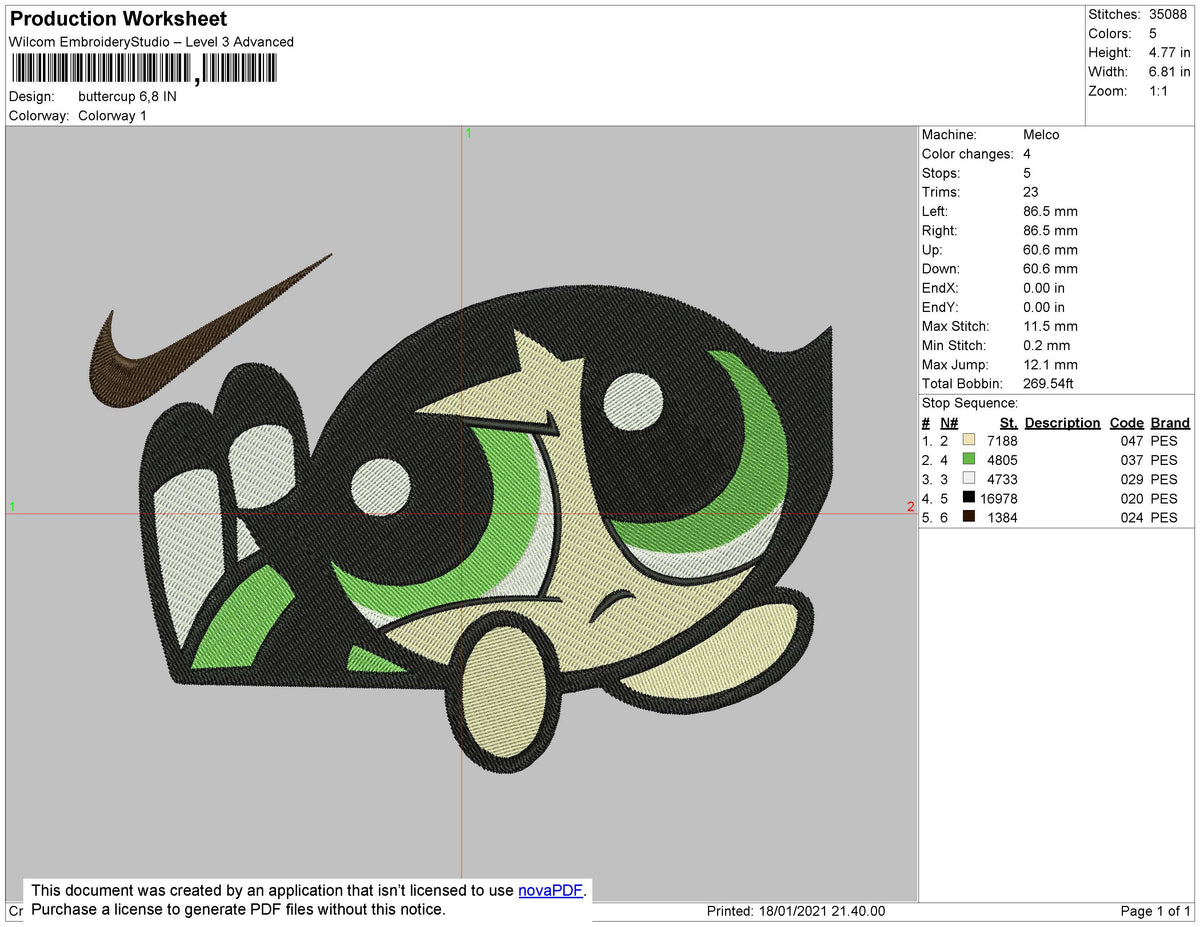 Buttercup 01 Embroidery – embrostudio