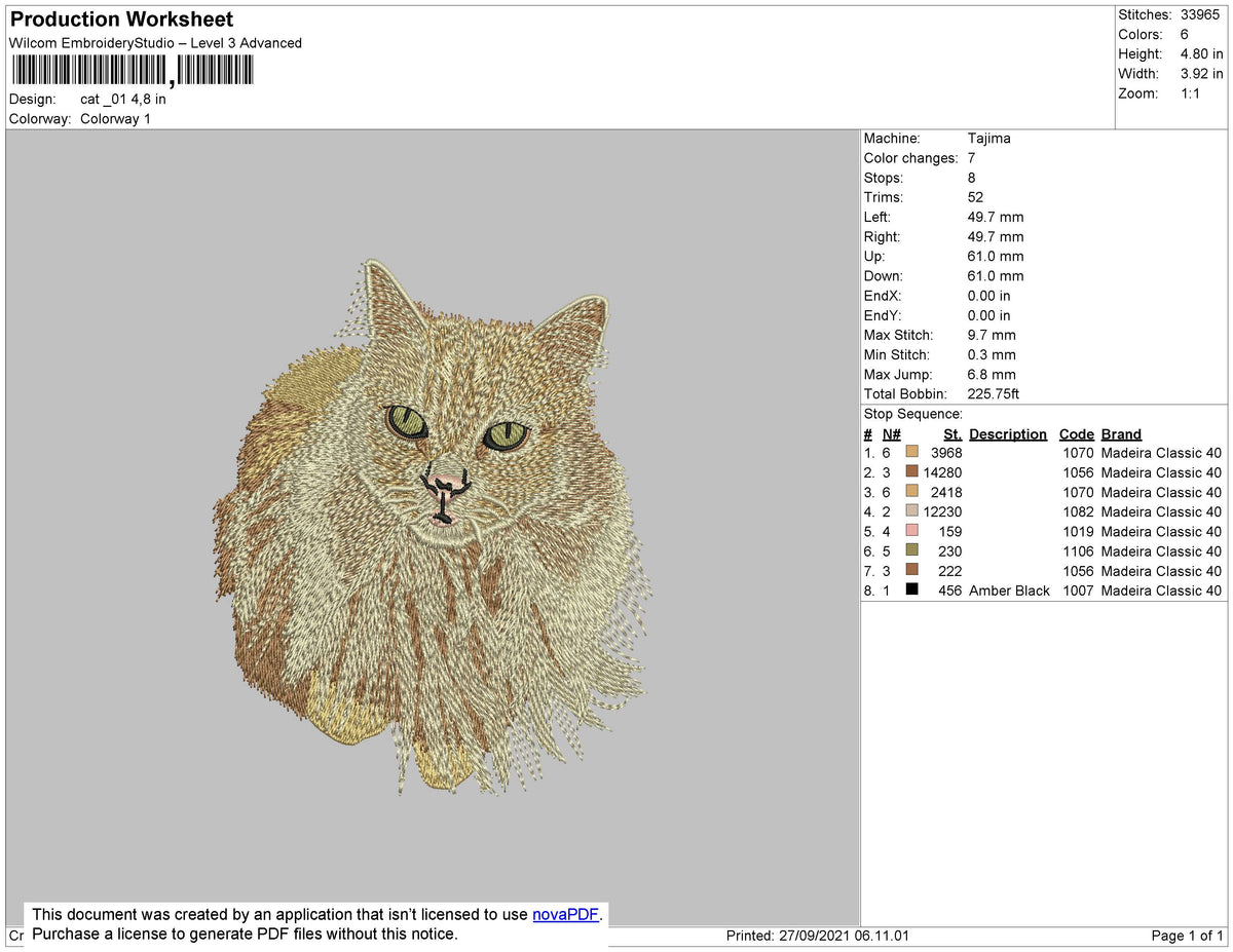 Cat 01 Embroidery – embrostudio