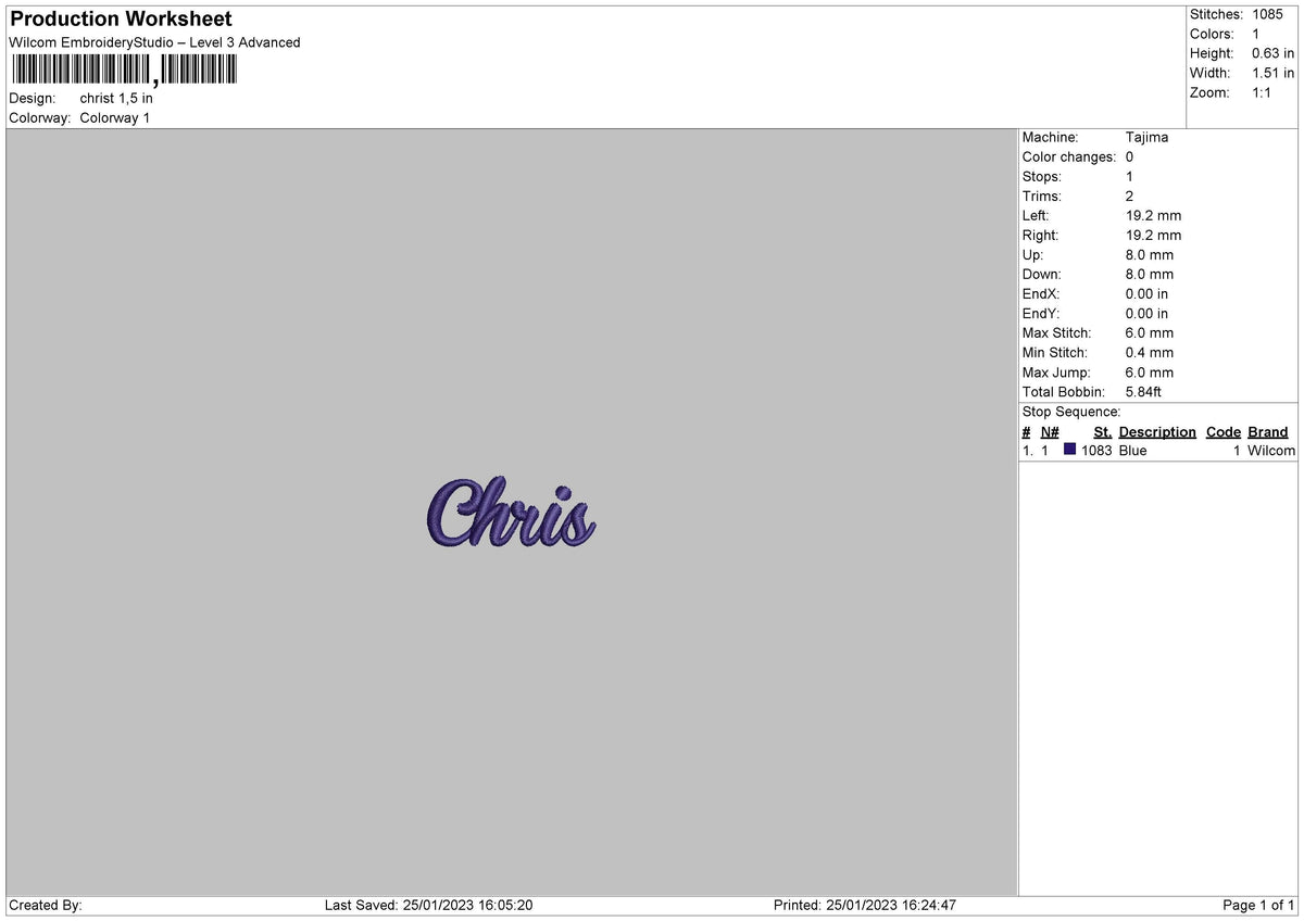 Chris Embroidery File 6 sizes – embrostudio