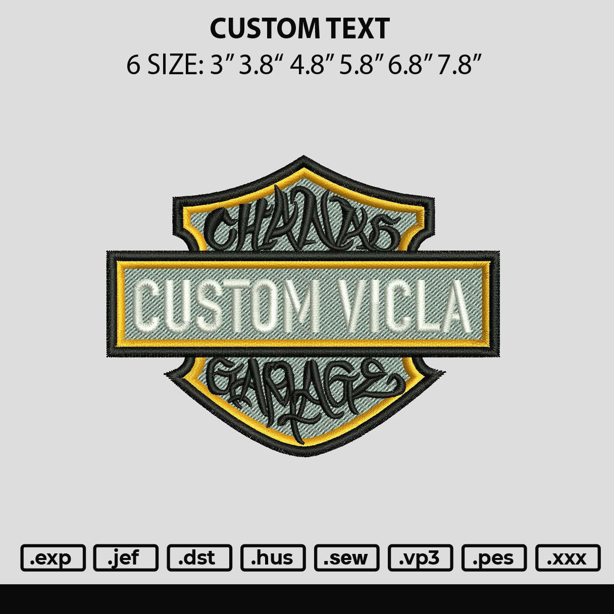 Custom Text Embroidery File 6 sizes – embrostudio