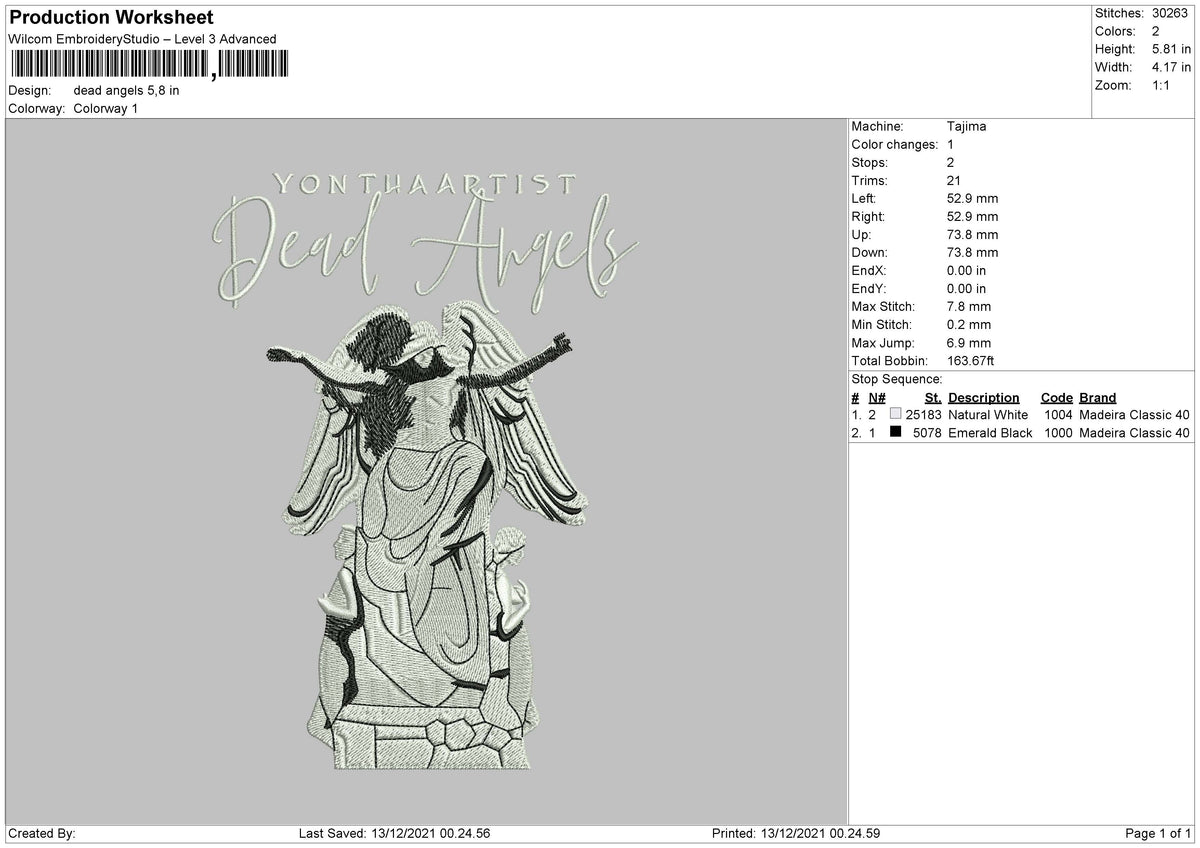 Dead Angels Embroidery – embrostudio
