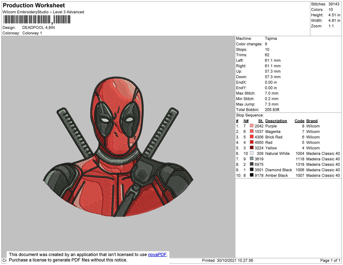 Deadpool Embroidery – embrostudio