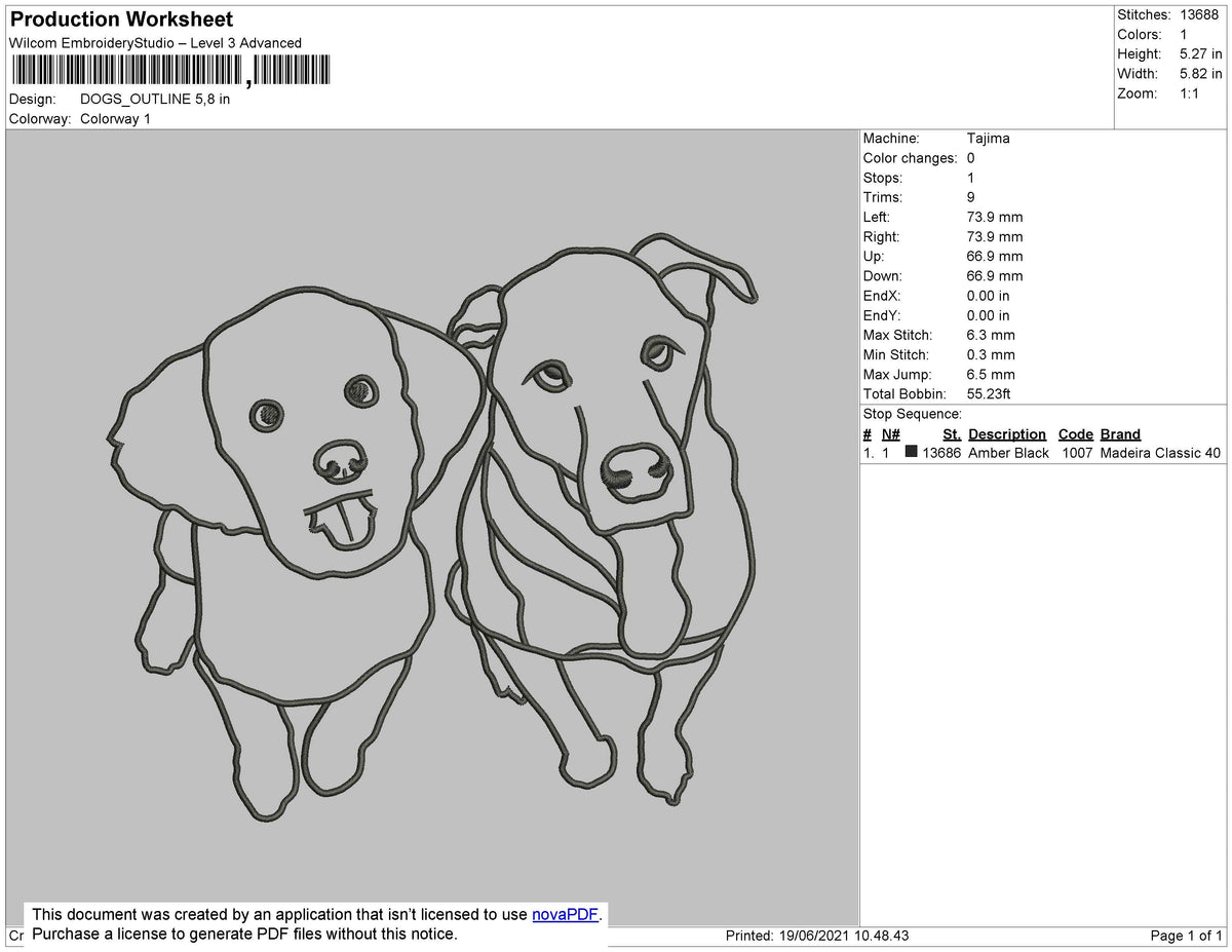 Dogs Outline Embroidery – embrostudio