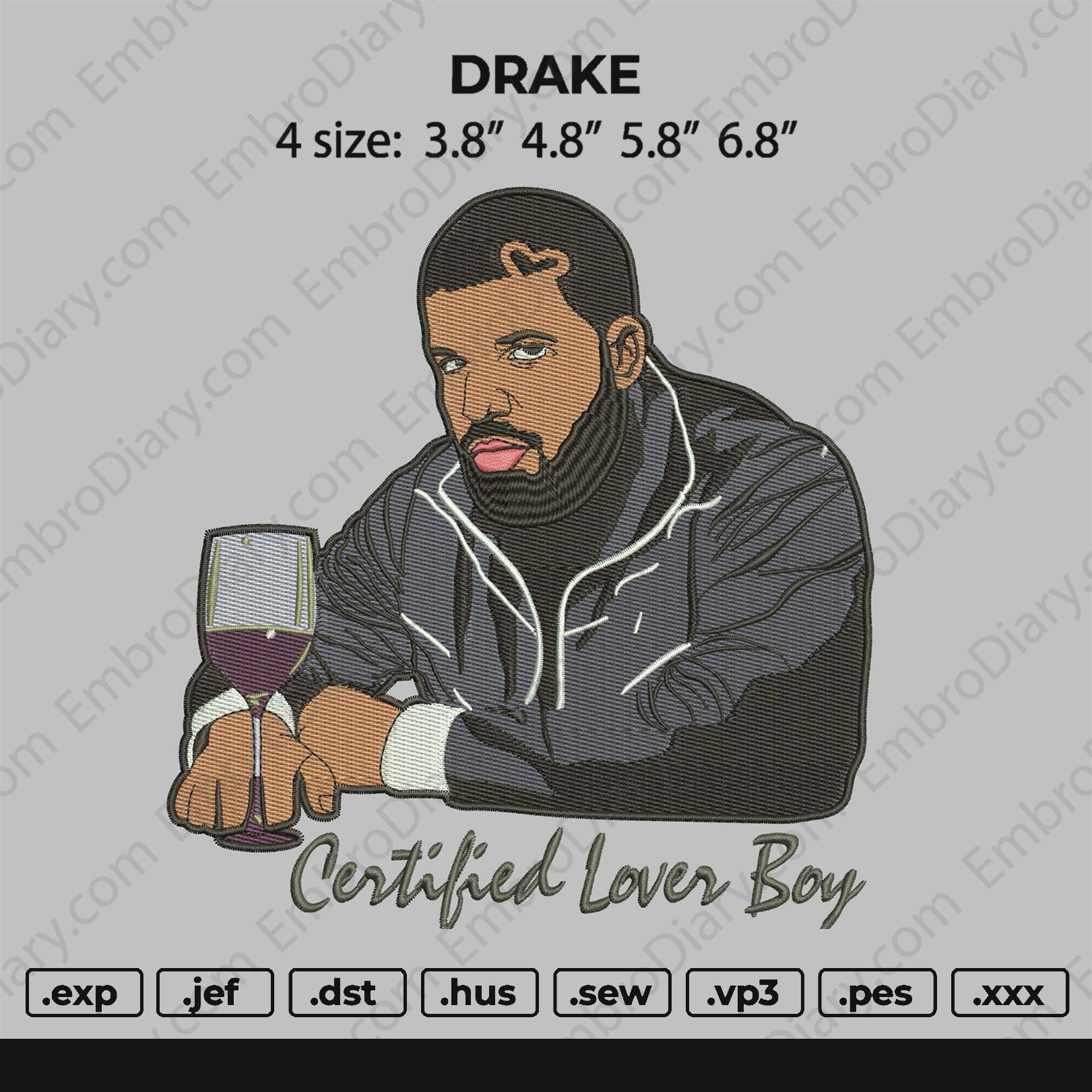 Drake 02 Embroidery – embrostudio