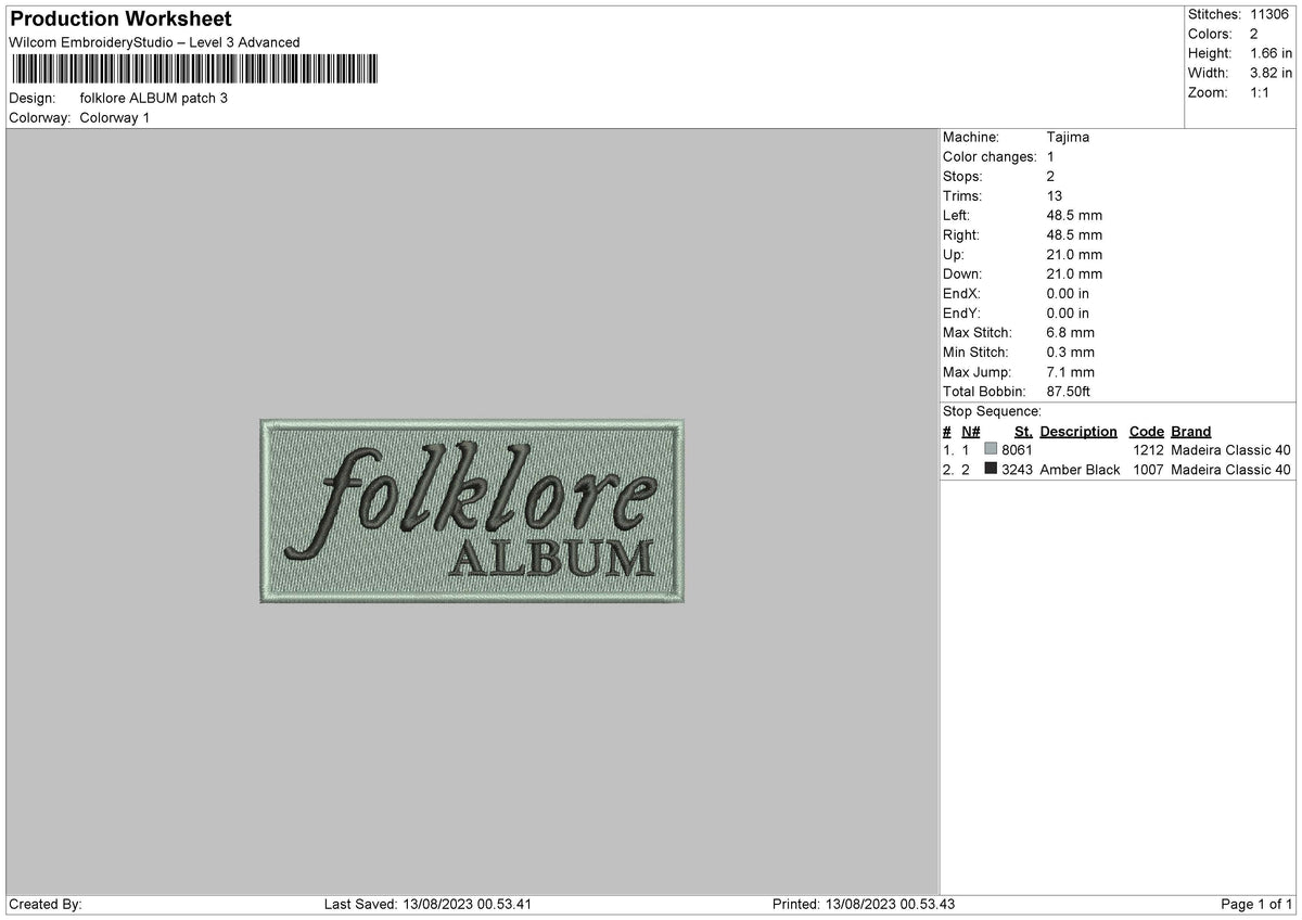 Folklore Text Embroidery File 6 sizes – embrostudio