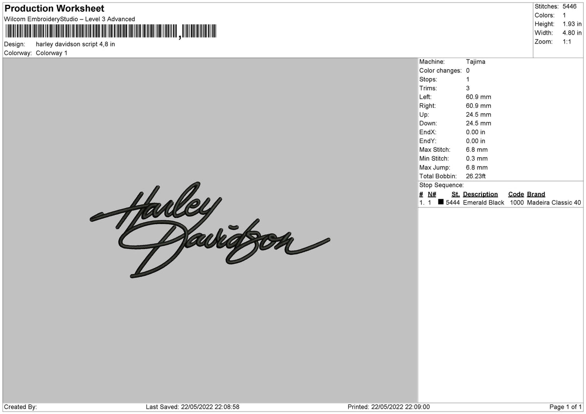 Harley Davidson Script – embrostudio