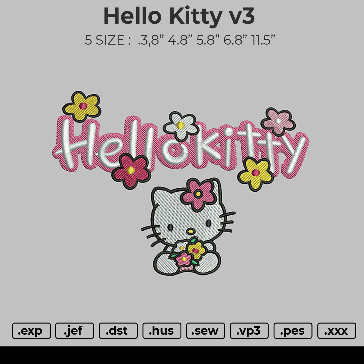 Hello Kitty V3 Embroidery – embrostudio