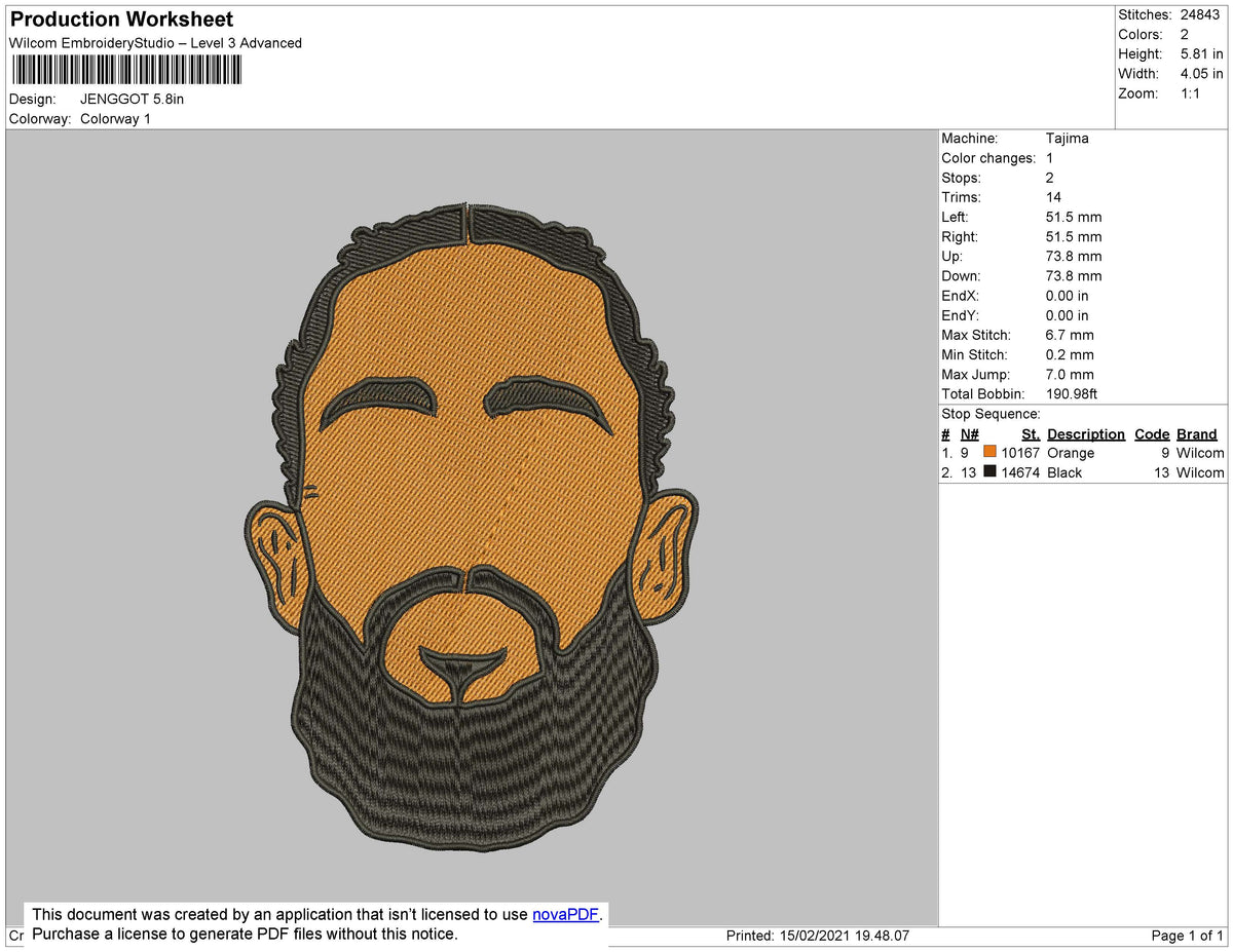 Rapper Head Embroidery – embrostudio