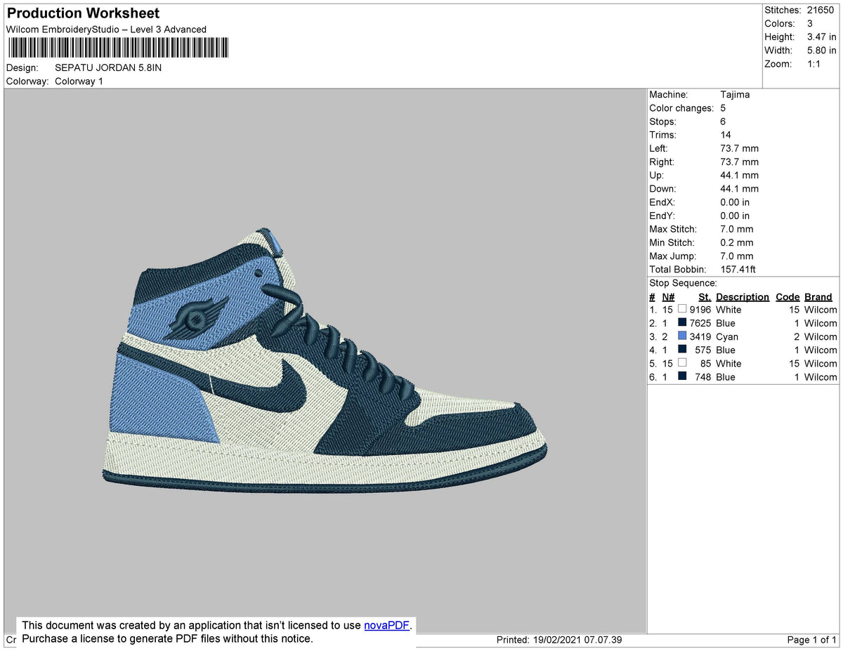 Air Jordan 1 Shoes embroidery – embrostudio