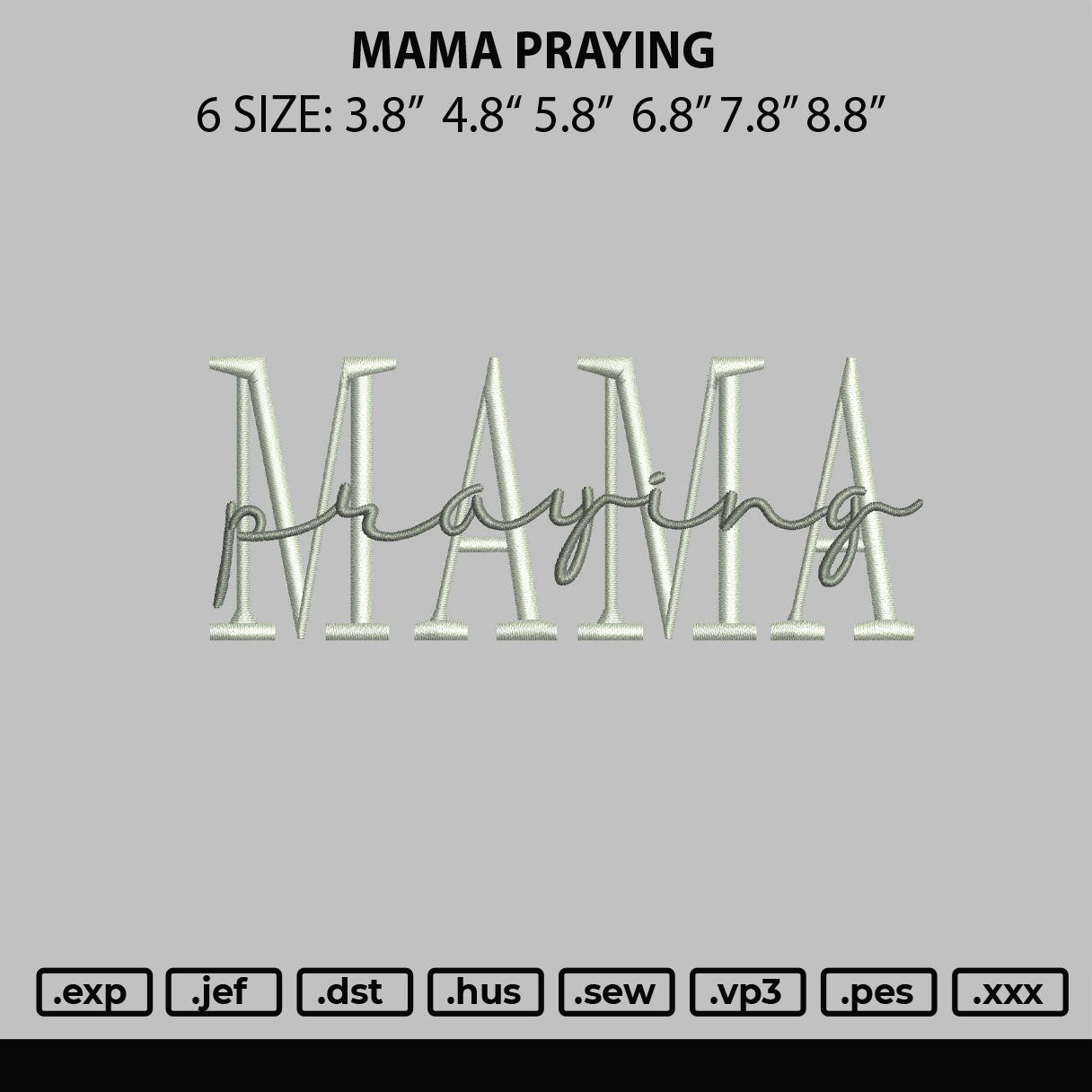 Mama Praying Embroidery – embrostudio