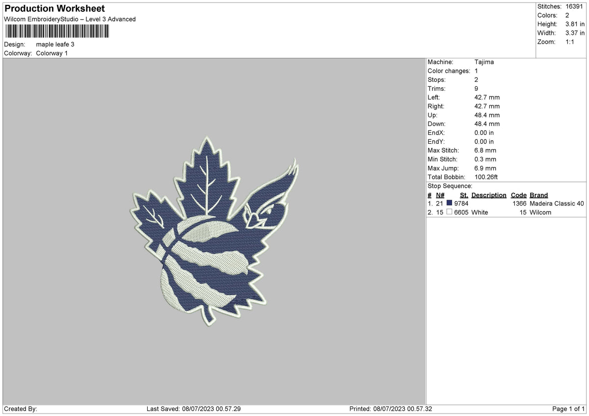 Maple Leafe Embroidery File 6 sizes – embrostudio