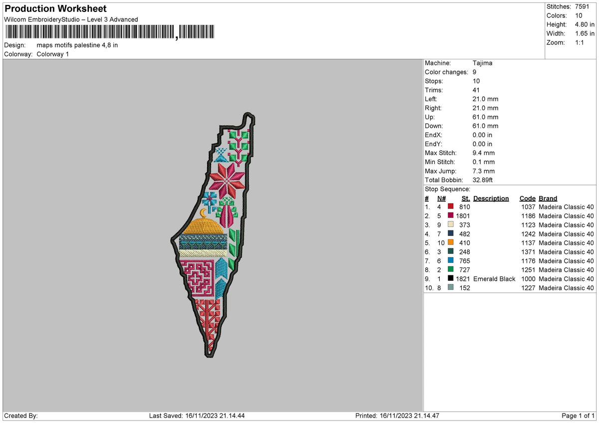Maps 1611 Embroidery File 6 sizes – embrostudio