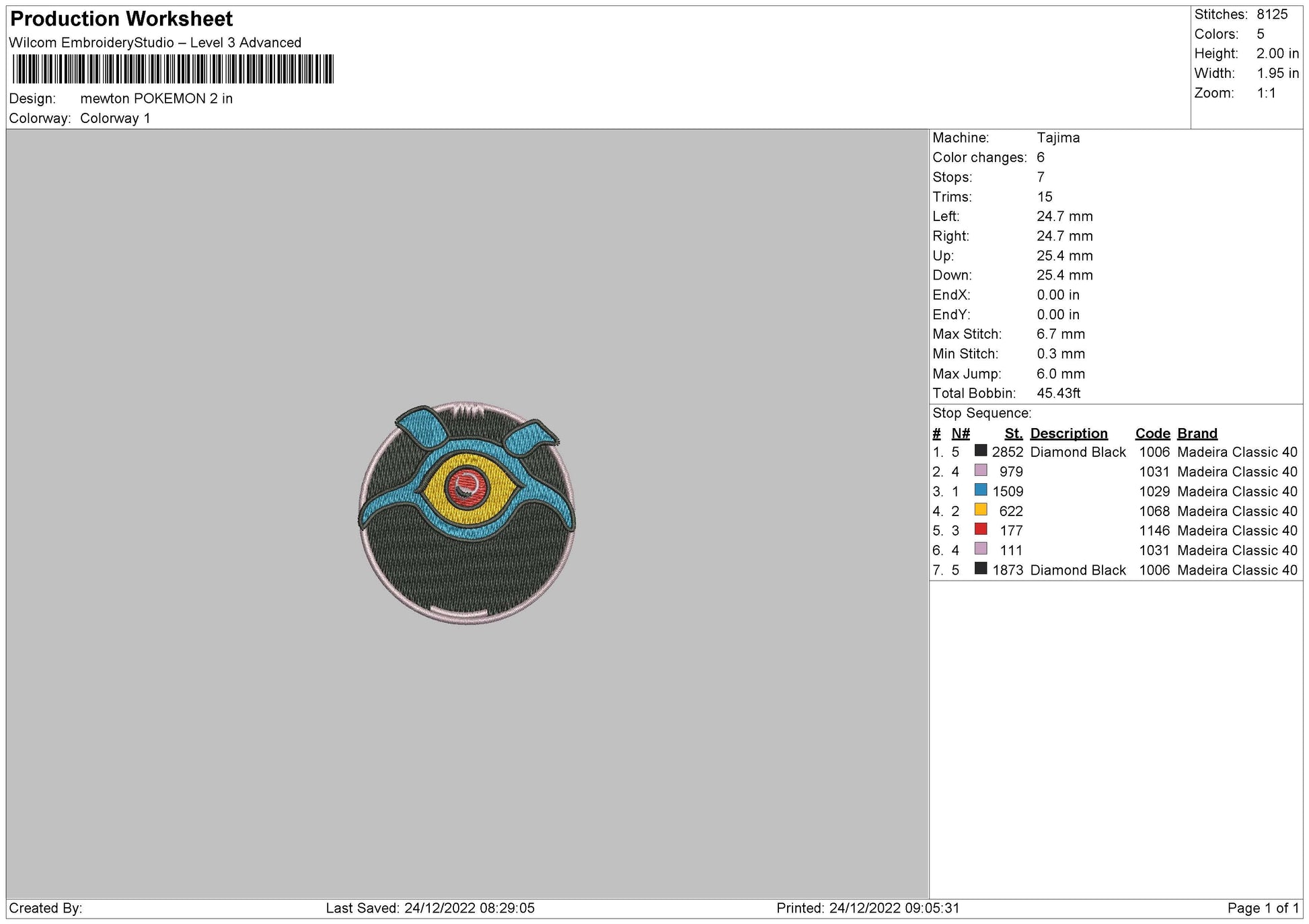 Newton Pokemon Embroidery File 7 sizes – embrostudio