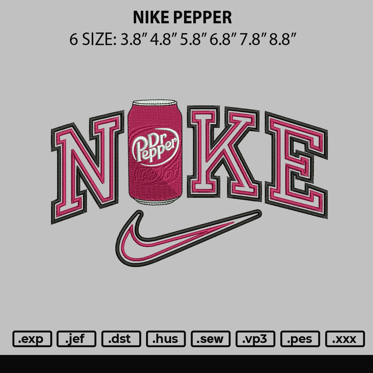 Nike Pepper Embroidery File 6 sizes – embrostudio