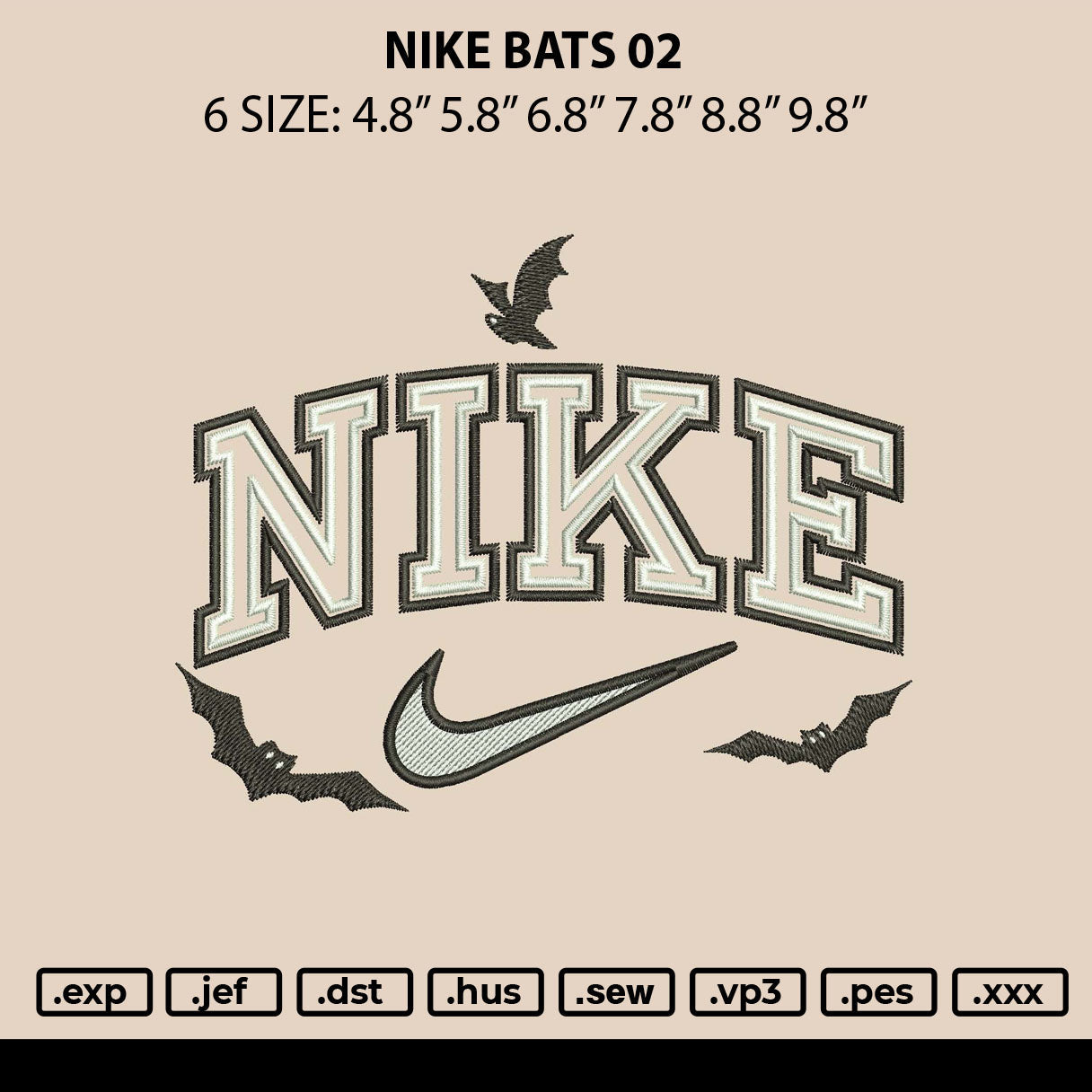 Nike Bats 02 Embroidery File 6 sizes – embrostudio
