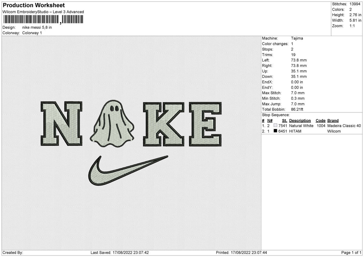 Nike Ghost Embroidery – embrostudio