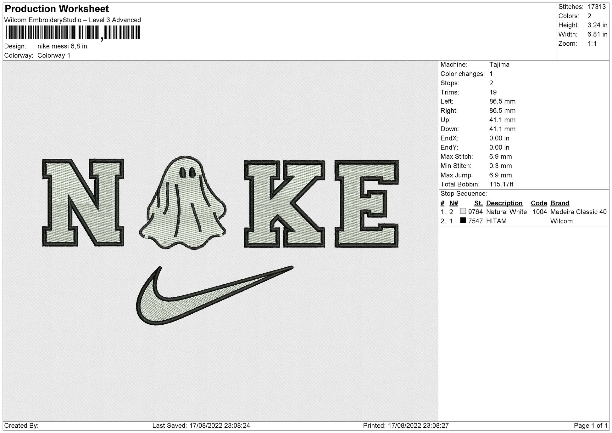 Nike Ghost Embroidery – embrostudio