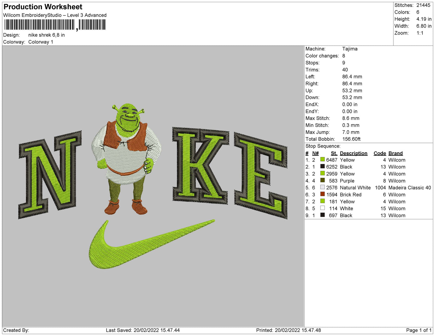 Nike Shrek Embroidery – embrostudio
