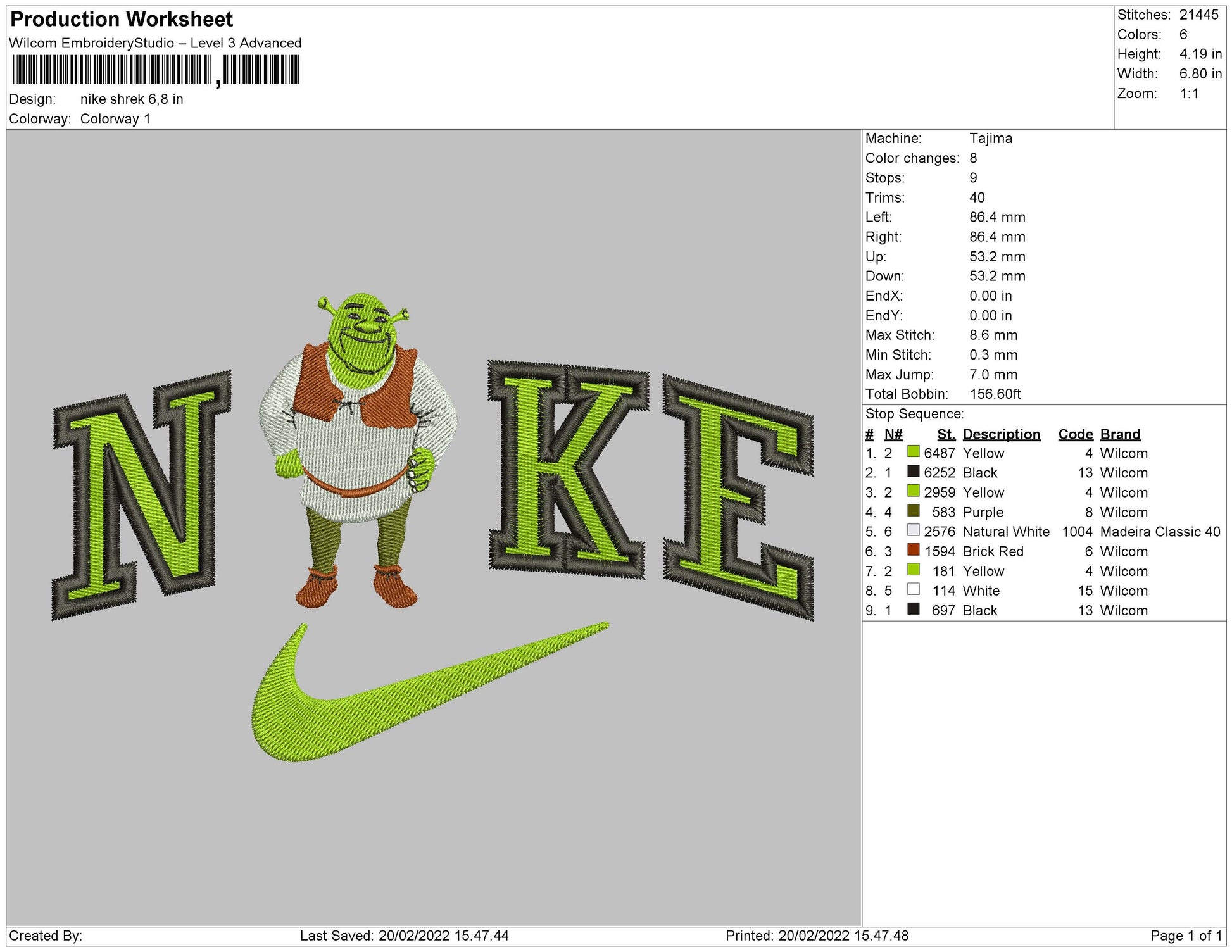Nike Shrek Embroidery – embrostudio
