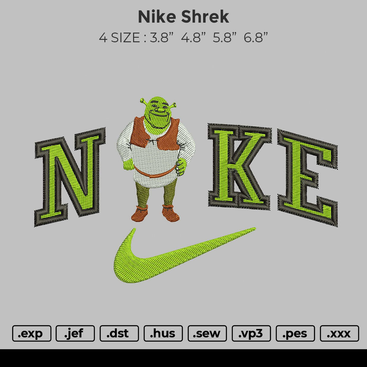 Nike Shrek Embroidery – embrostudio