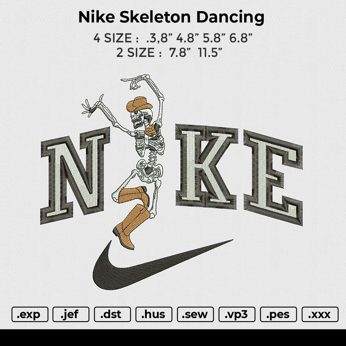 Nike Skeleton Dancing Embroidery – embrostudio