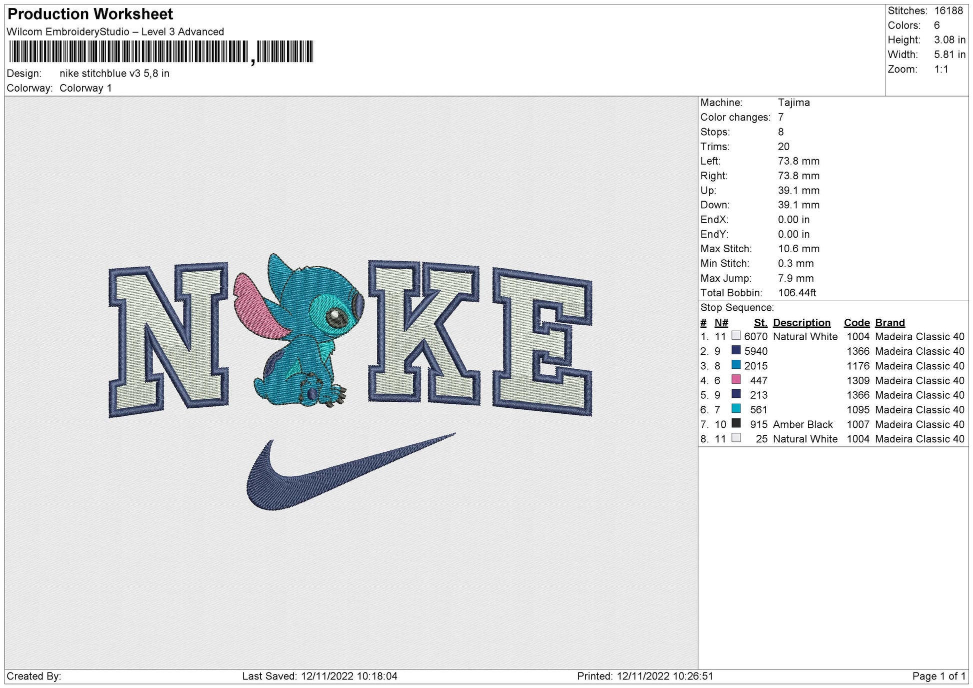 Nike Stitch Blue v3 – embrostudio