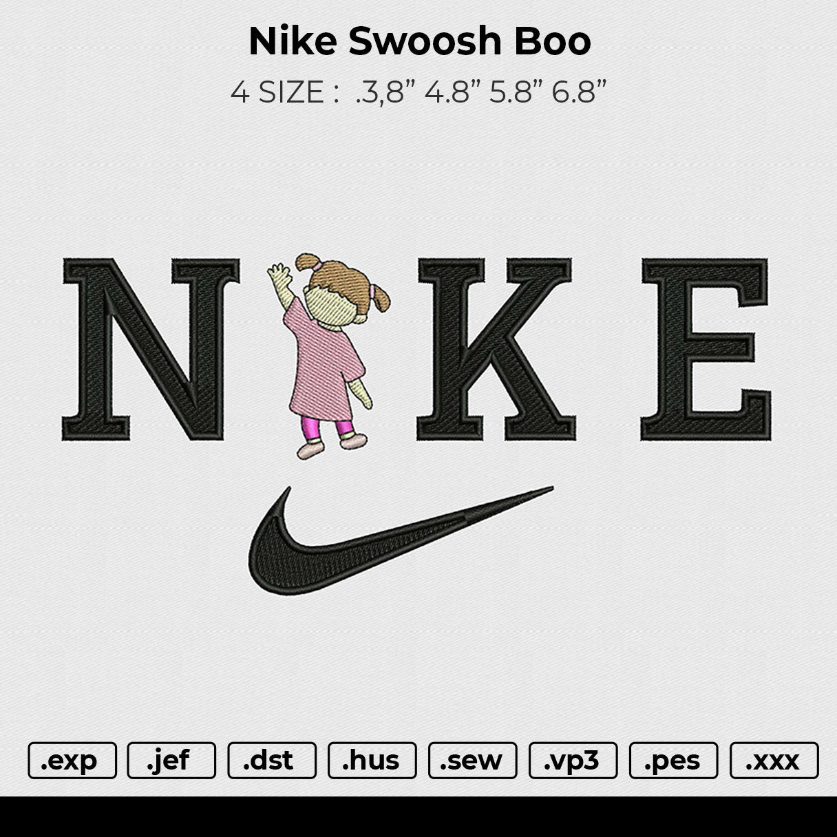 Nike Swoosh Boo Embroidery – embrostudio