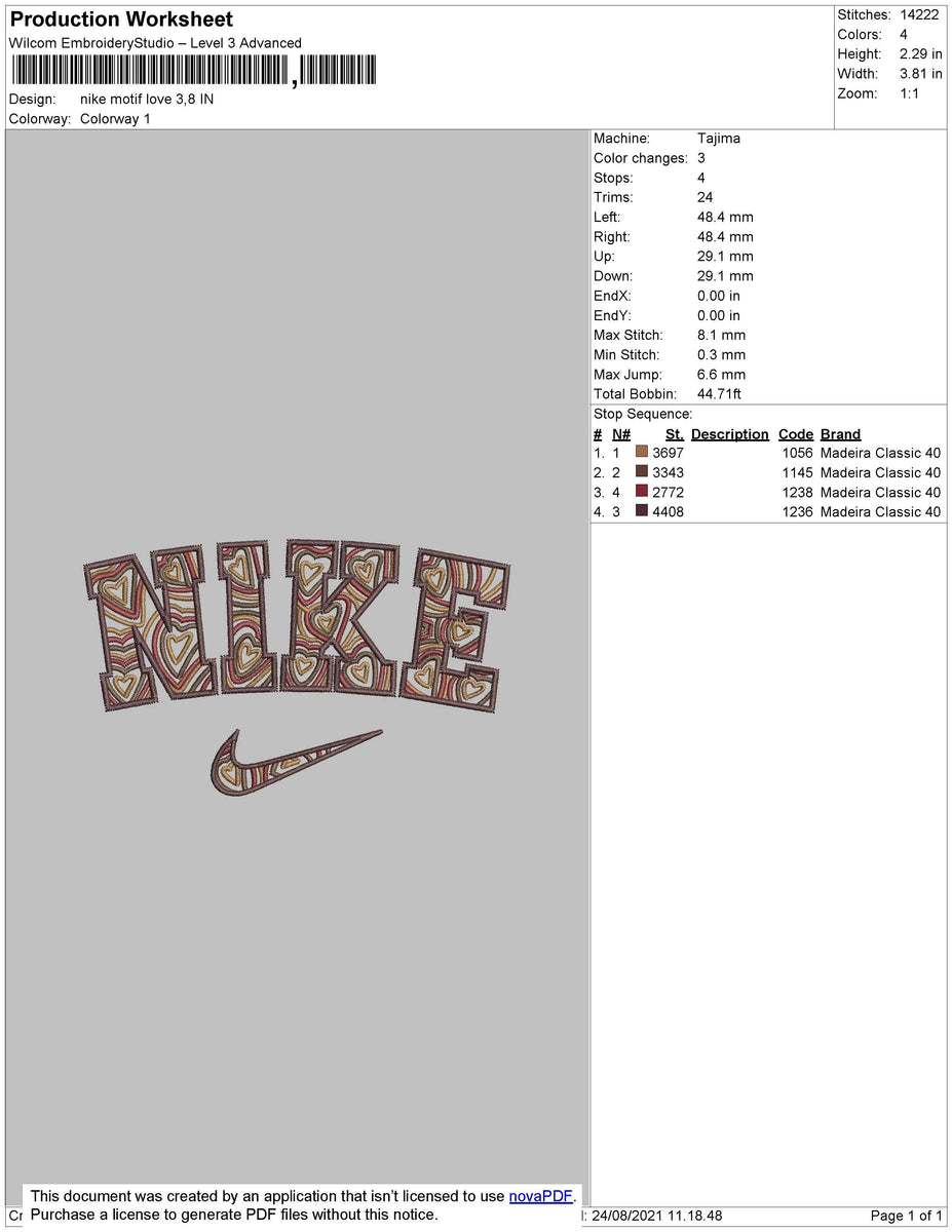Nike Love Pattern Embroidery – embrostudio