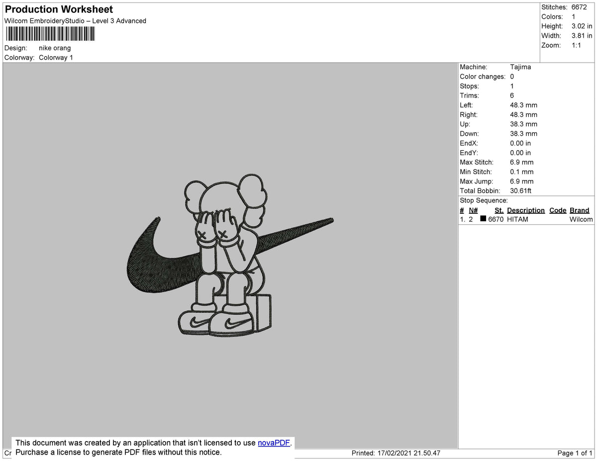 Nike Kaws Cry Embroidery – embrostudio