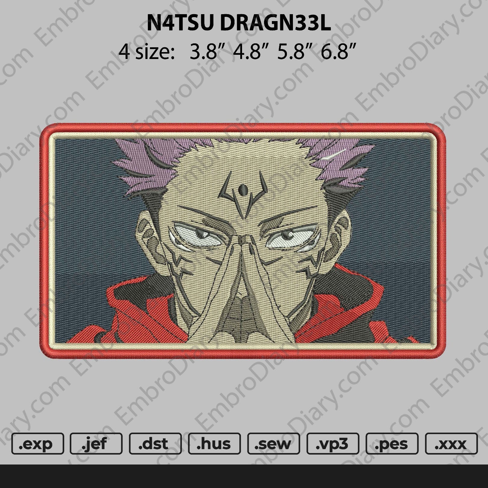 Natsu Draagnel Rectangle Embroidery – embrostudio