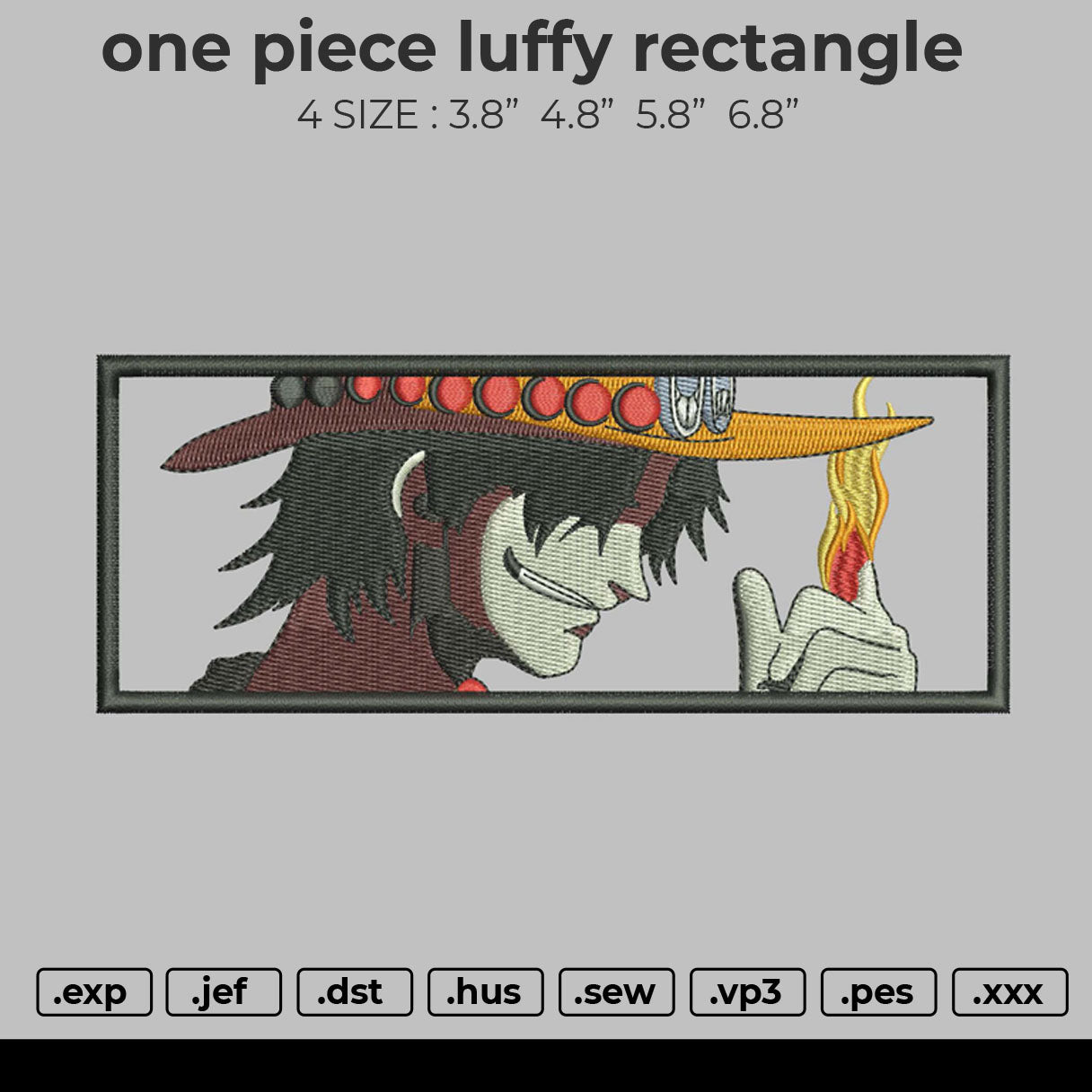 one piece luffy rectangle – embrostudio