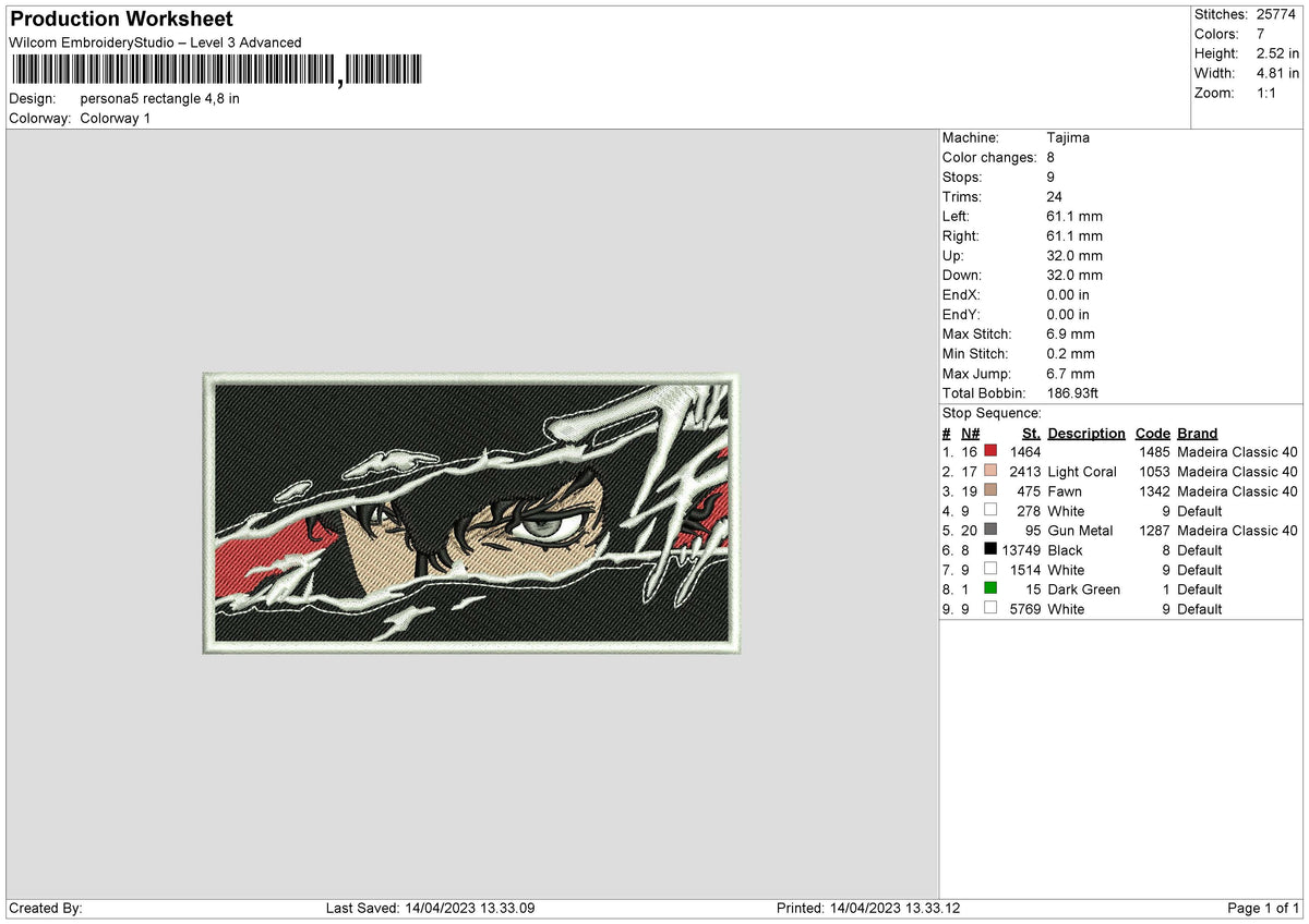 Persona Rectangle Embroidery File 6 sizes – embrostudio