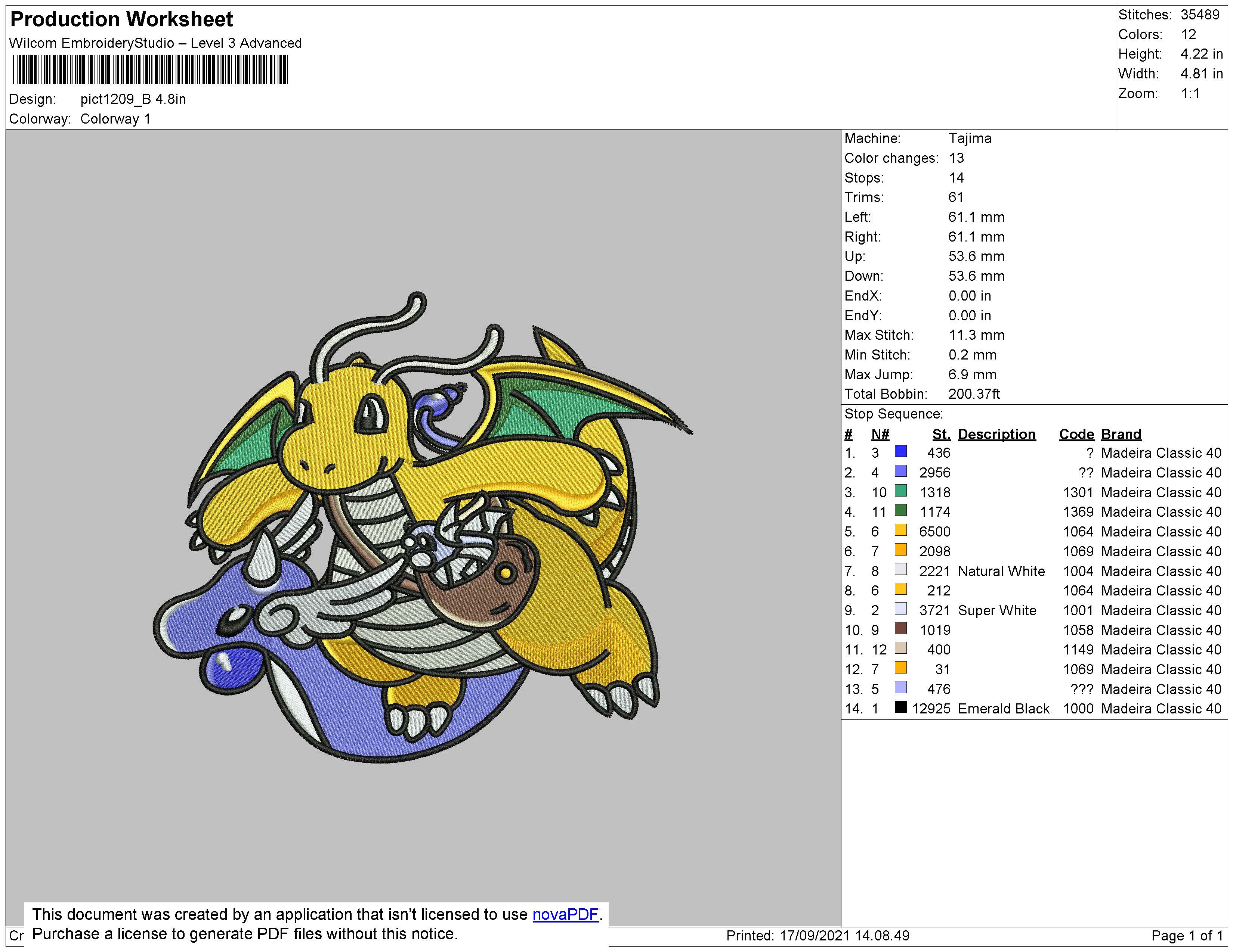 Pokemon 003 Embroidery – embrostudio