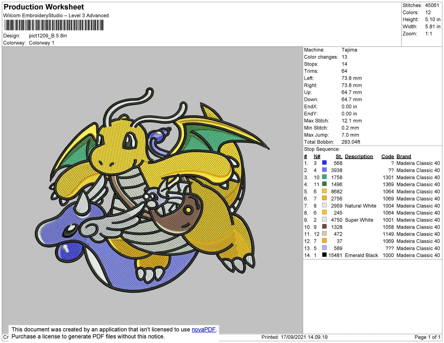 Pokemon 003 Embroidery – embrostudio