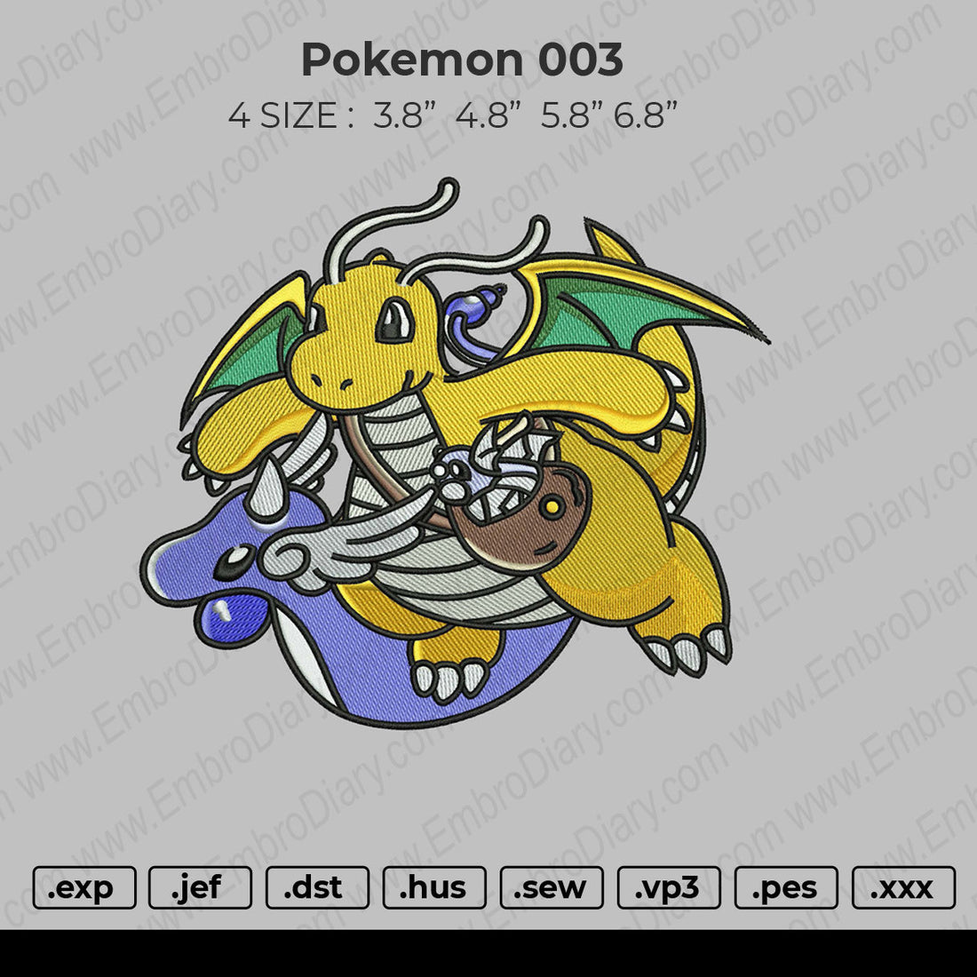 Pokemon 003 Embroidery – embrostudio