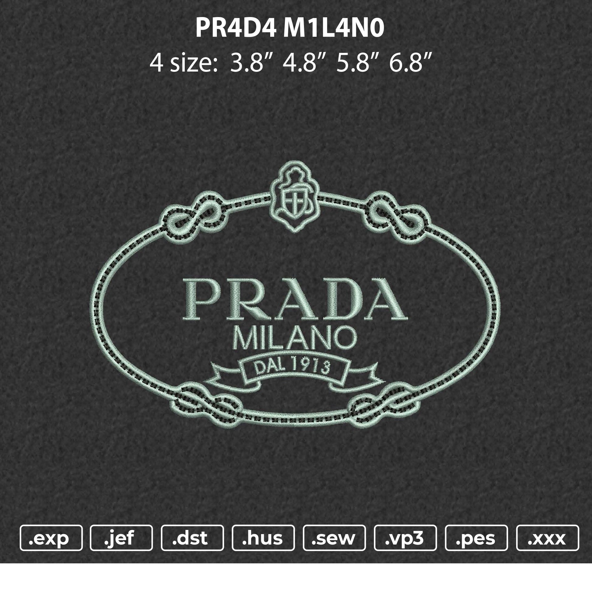 Prada Milano Oval Embroidery – embrostudio