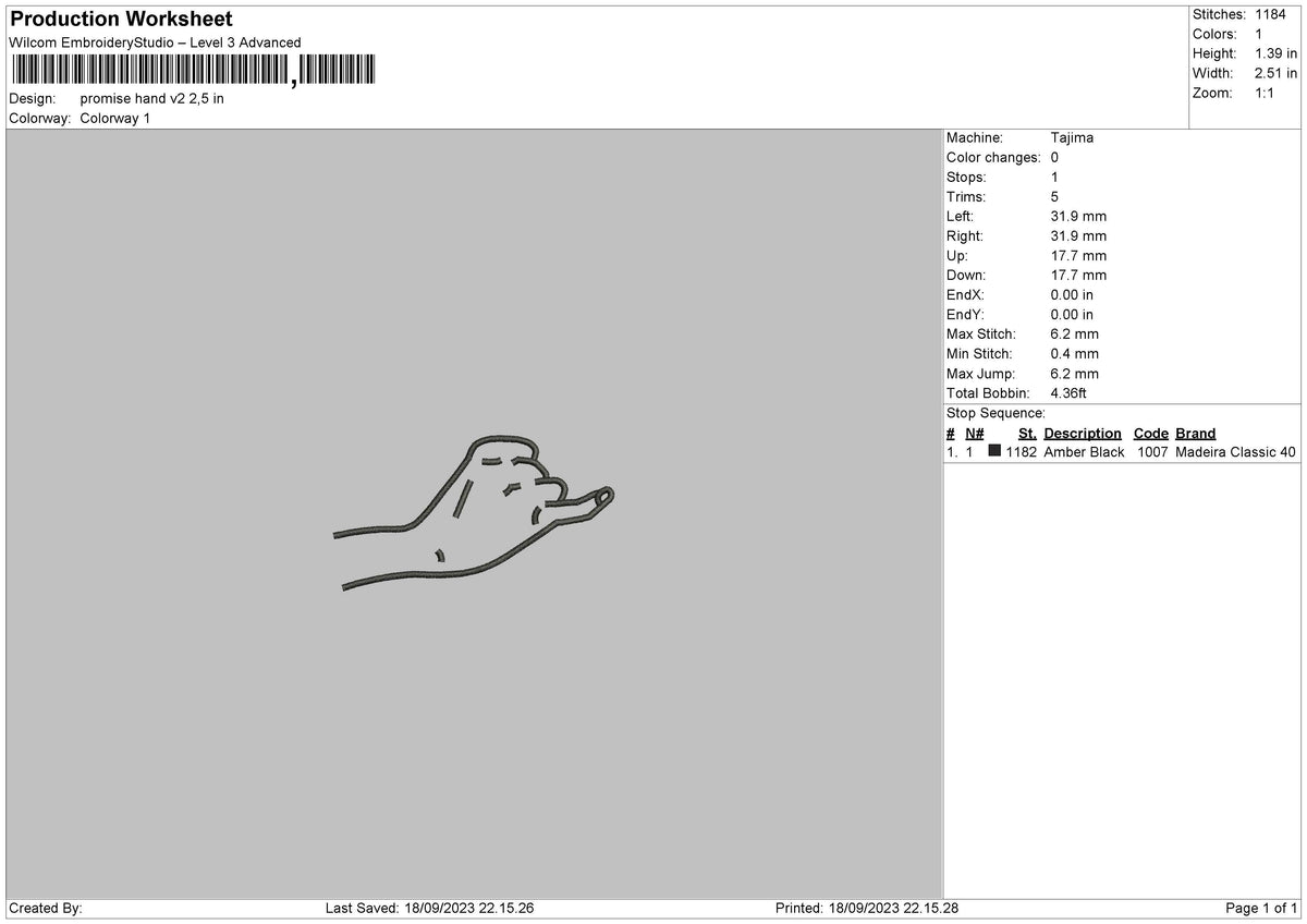 Promise Hand V2 Embroidery File 6 sizes – embrostudio