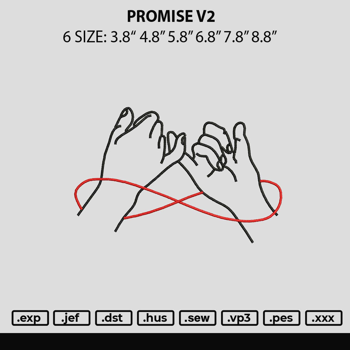 Promise V2 Embroidery File 6 sizes – embrostudio