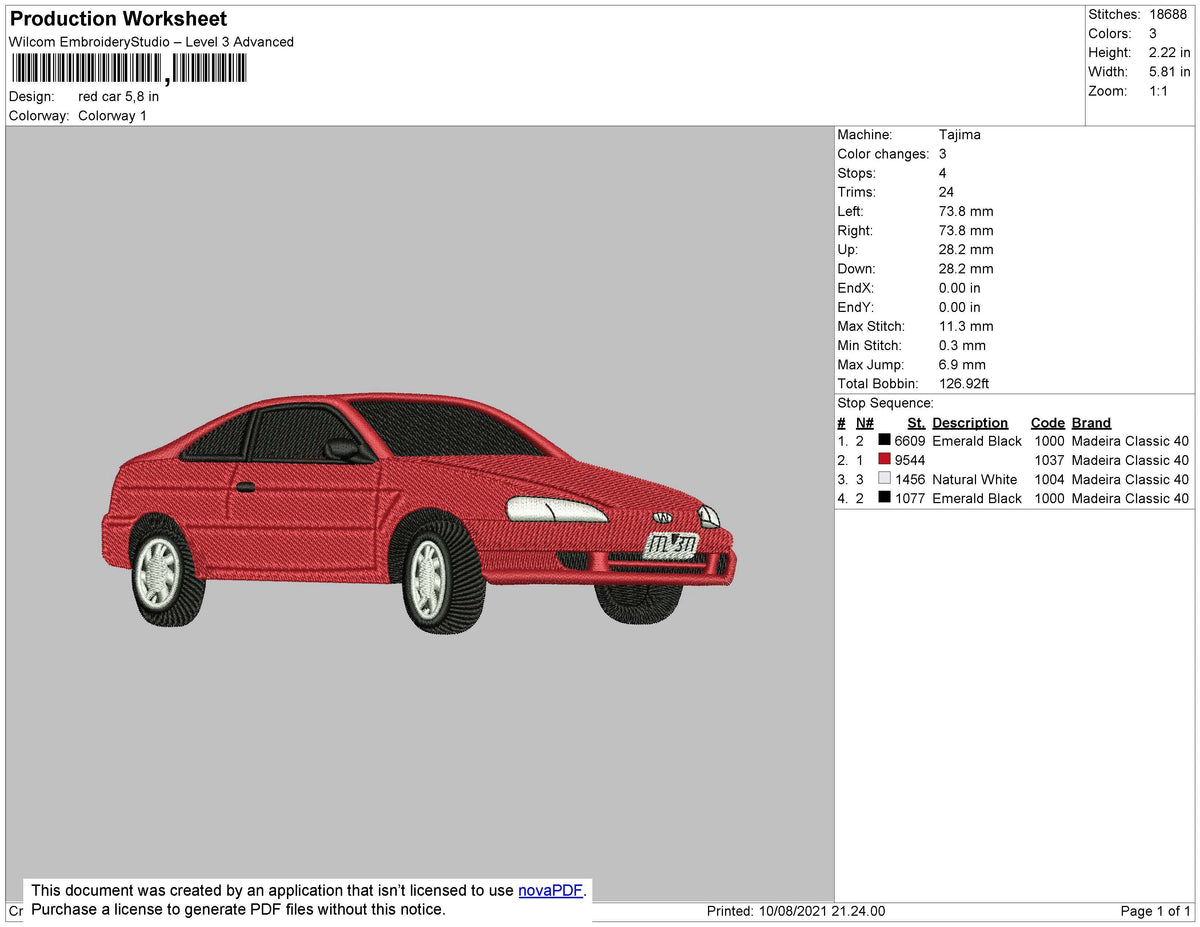 Red Car Embroidery – embrostudio