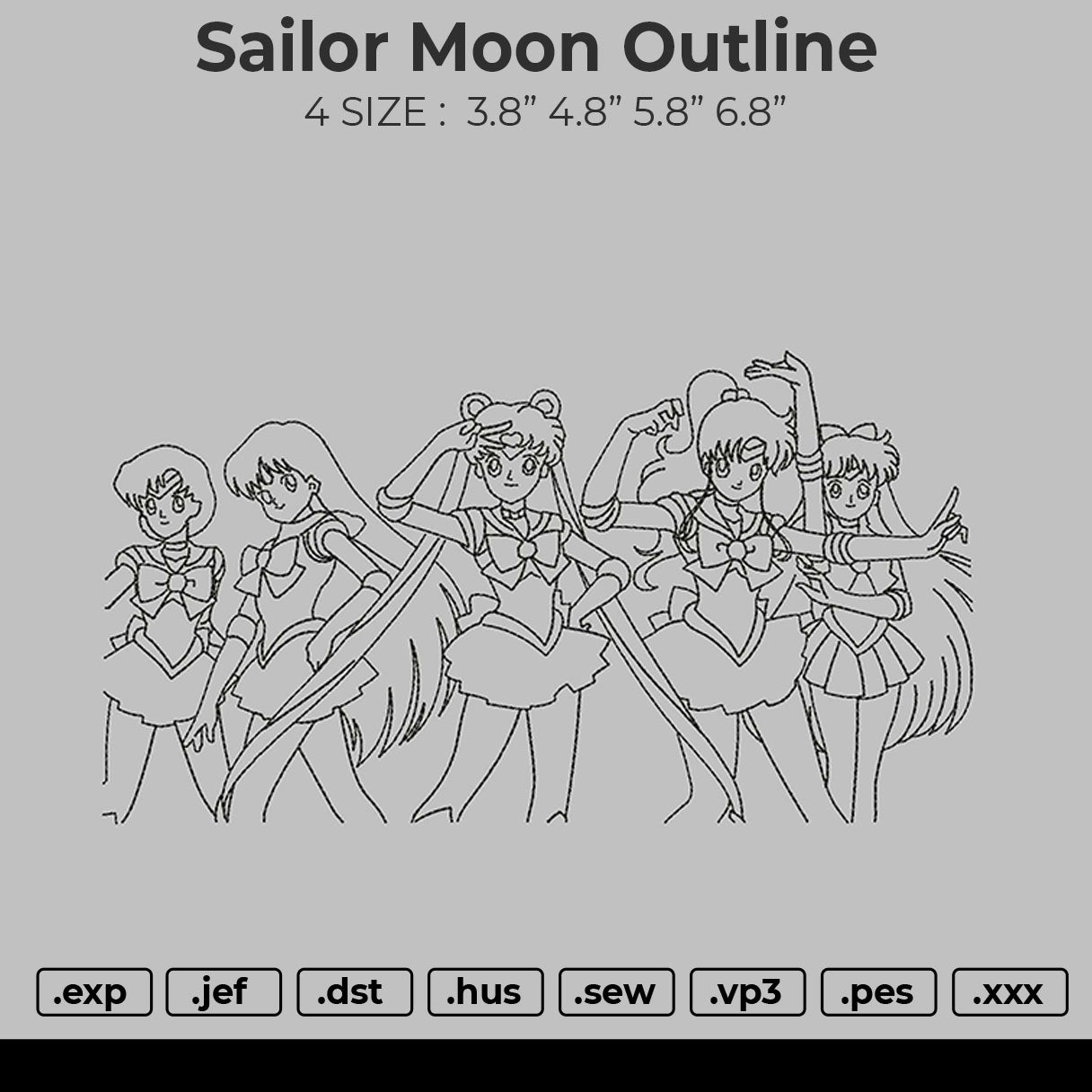 Sailor Moon Outline Embroidery – embrostudio