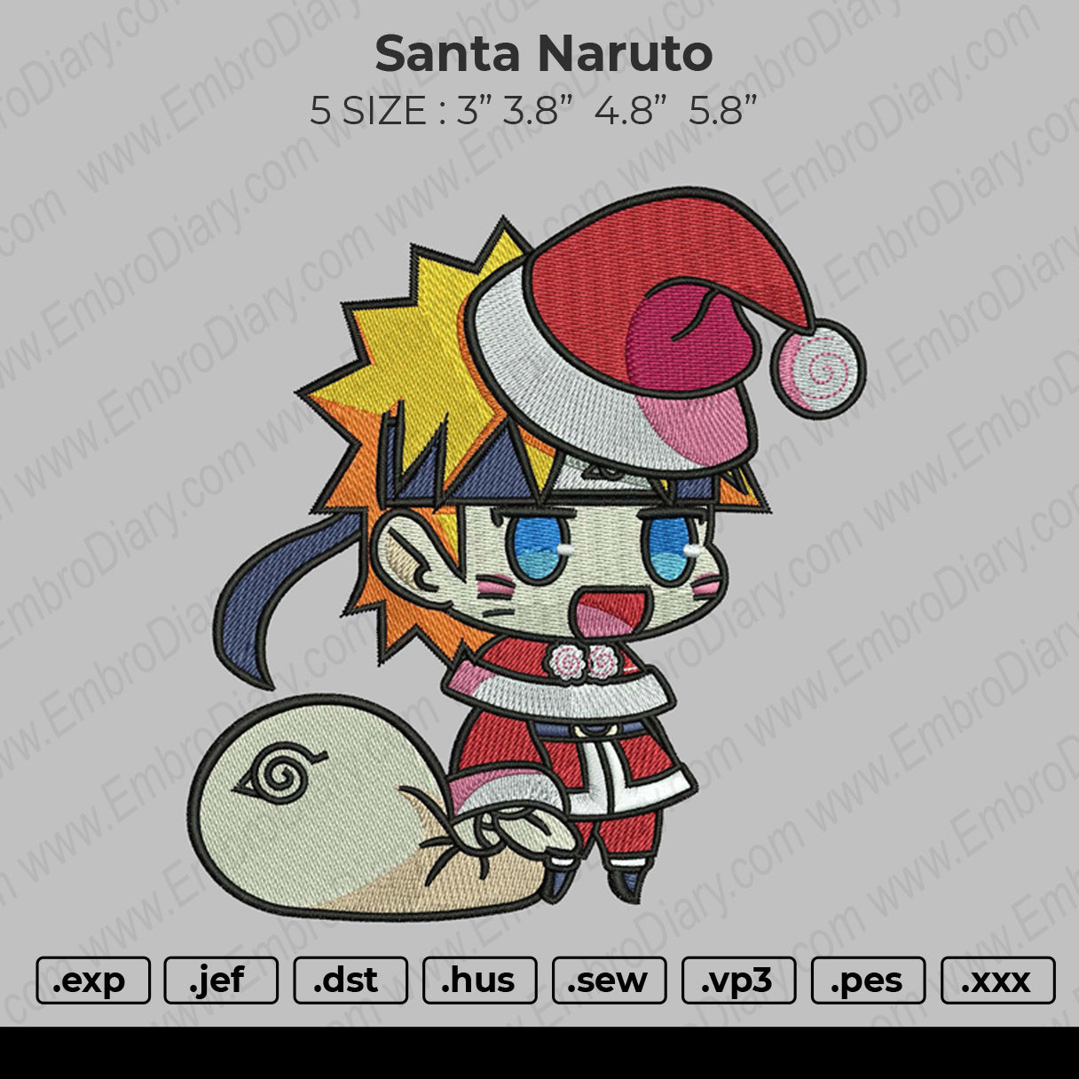 Santa Naruto Embroidery – embrostudio