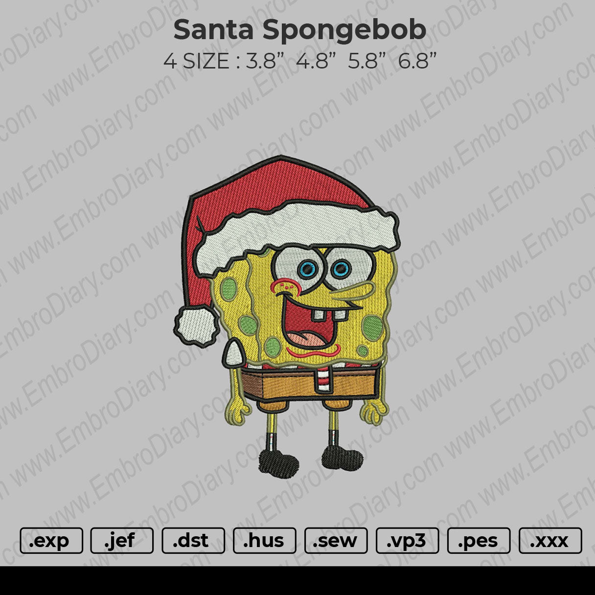 Santa Spongebob Embroidery – embrostudio