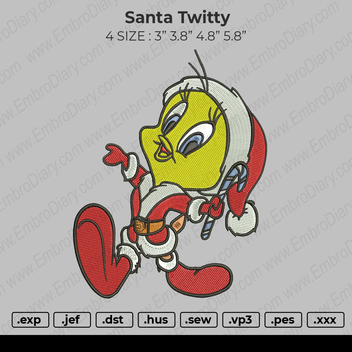 Santa Twitty Embroidery – embrostudio