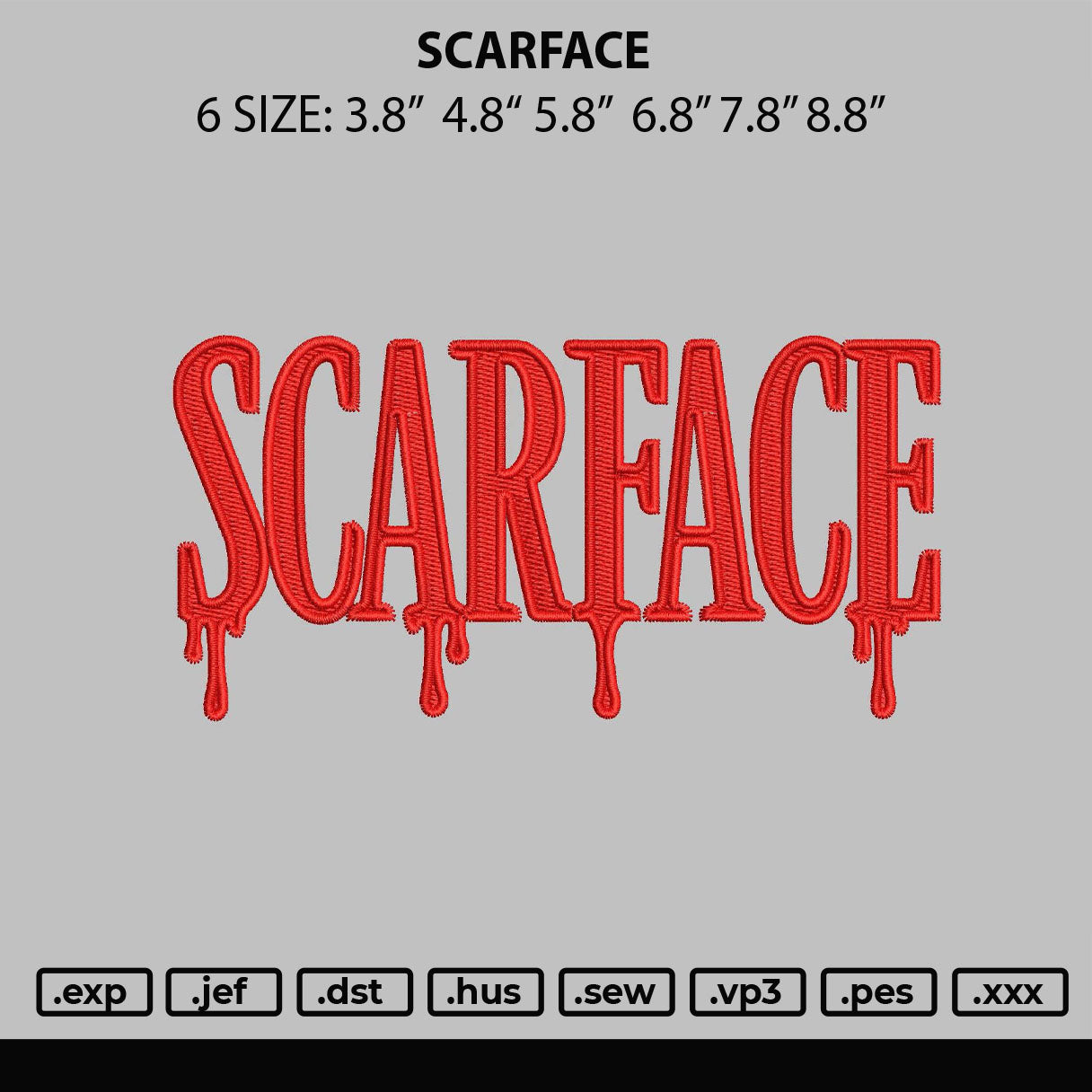 Scarface Embroidery File 6 sizes – embrostudio